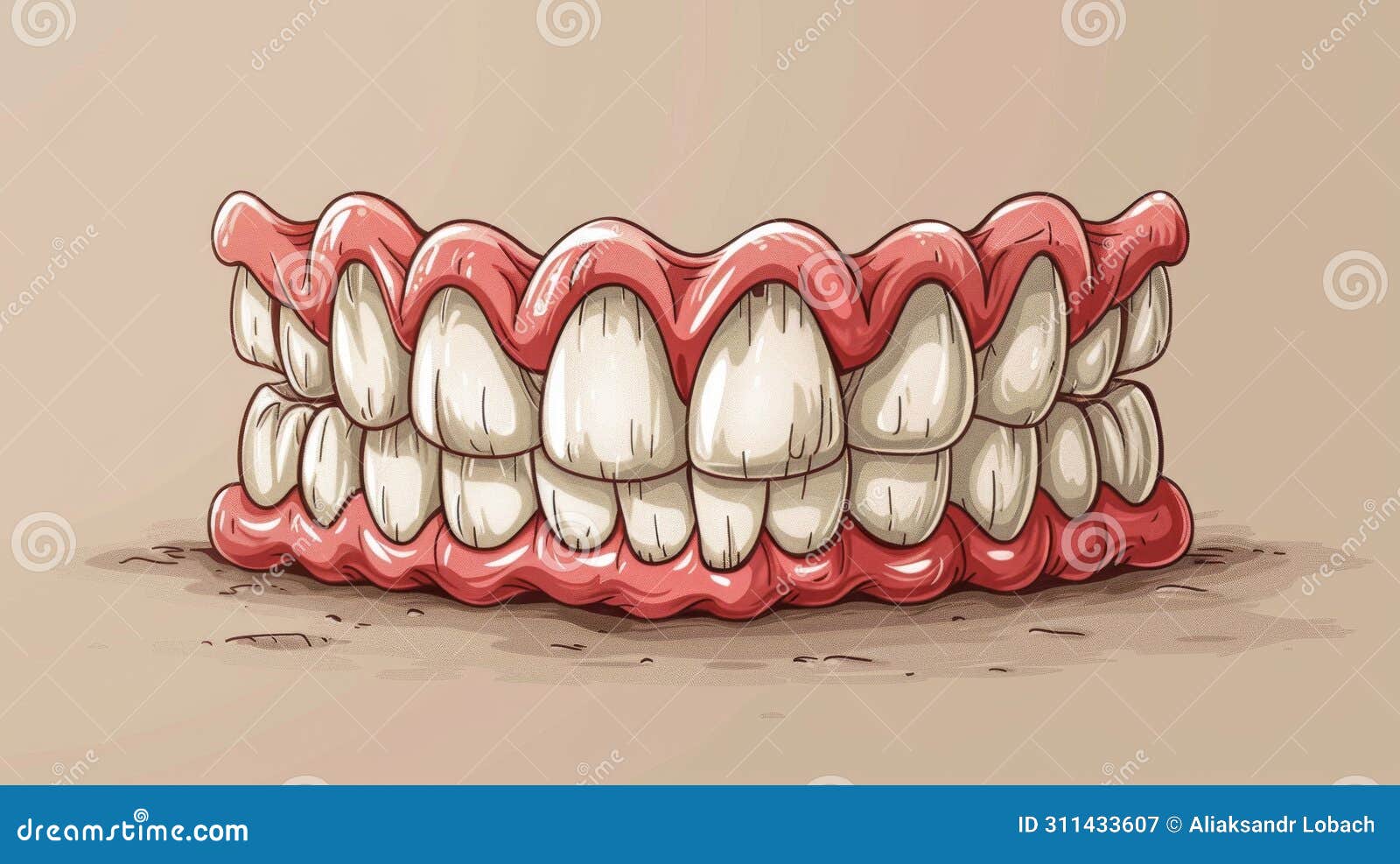 The Jaw with the Teeth is on the Table. Illustration Stock Illustration ...