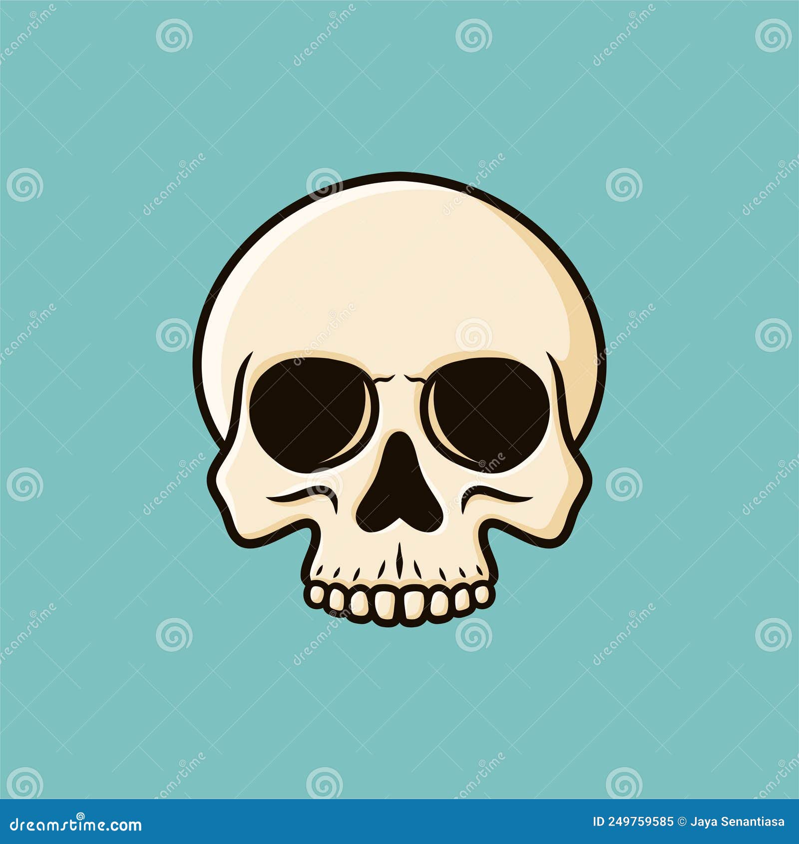 Jawless Skull Illustration Cartoon Vector Stock Vector - Illustration ...