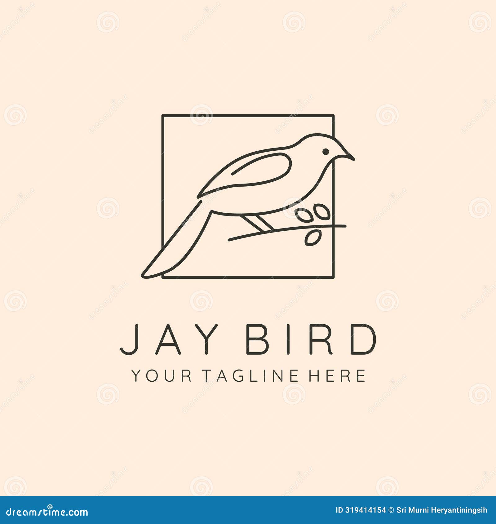 Jay Bird of Ecuador Line Art Logo Vector Symbol Illustration Design ...