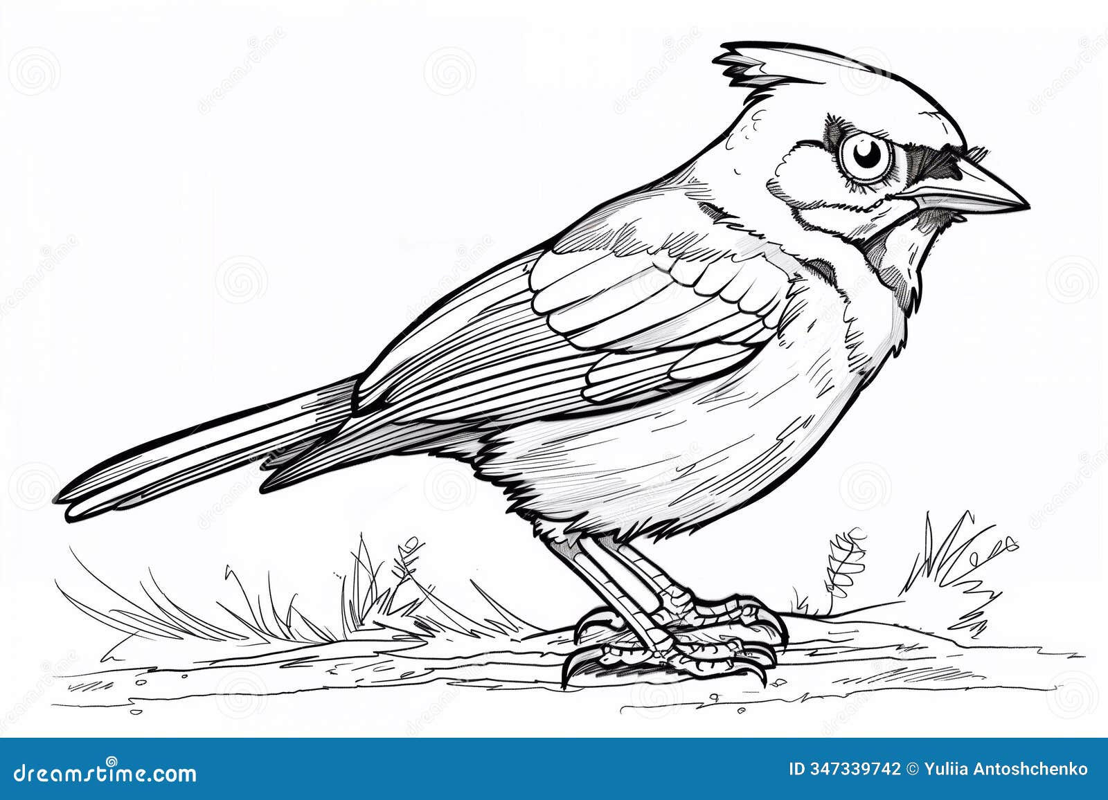 A Jay Bird Outline is on a Surface, Surrounded by Grass and Plants ...