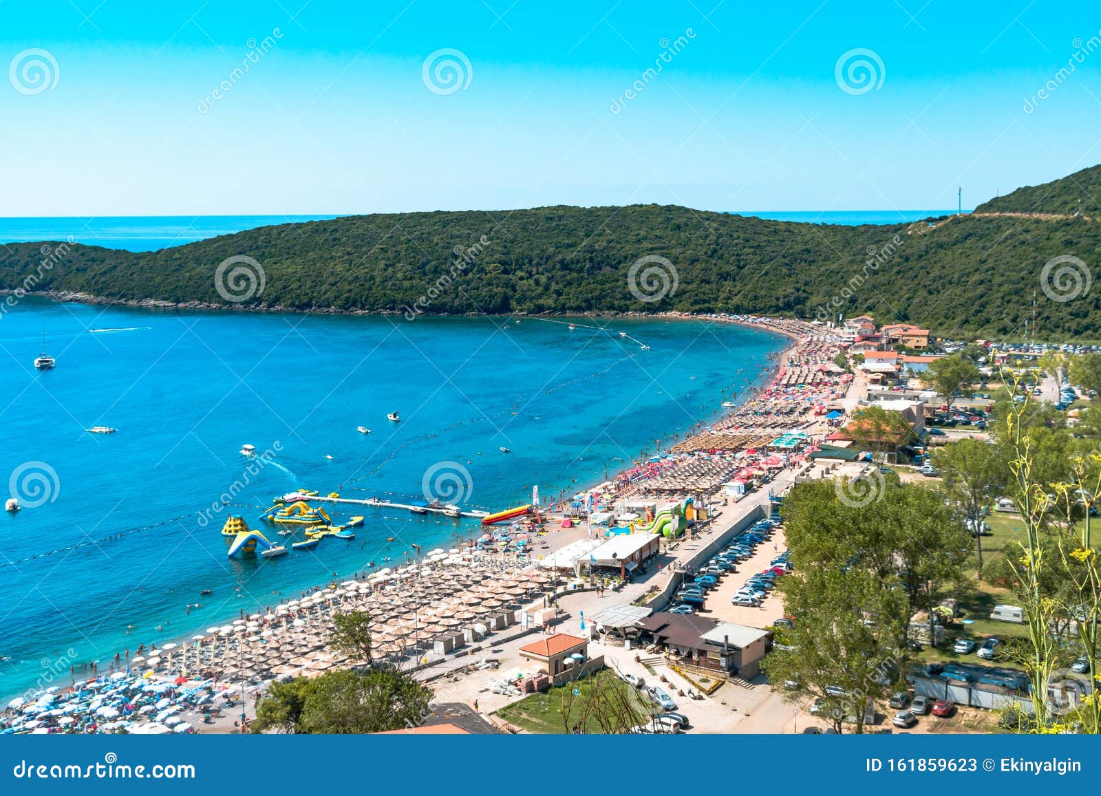 Jaz Beach in Budva editorial stock photo. Image of coast - 161859623