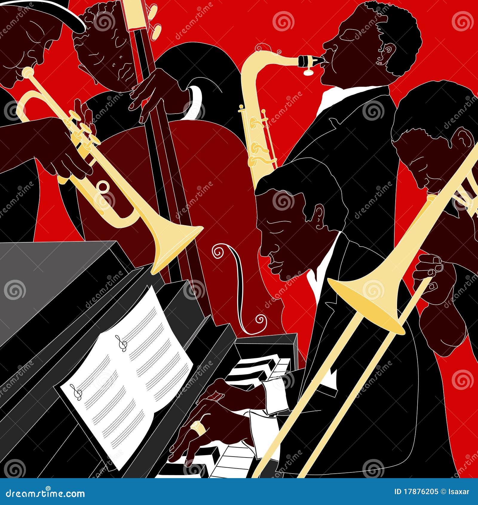 Jazz band stock vector. Illustration of orchestral, instrumental - 17876205