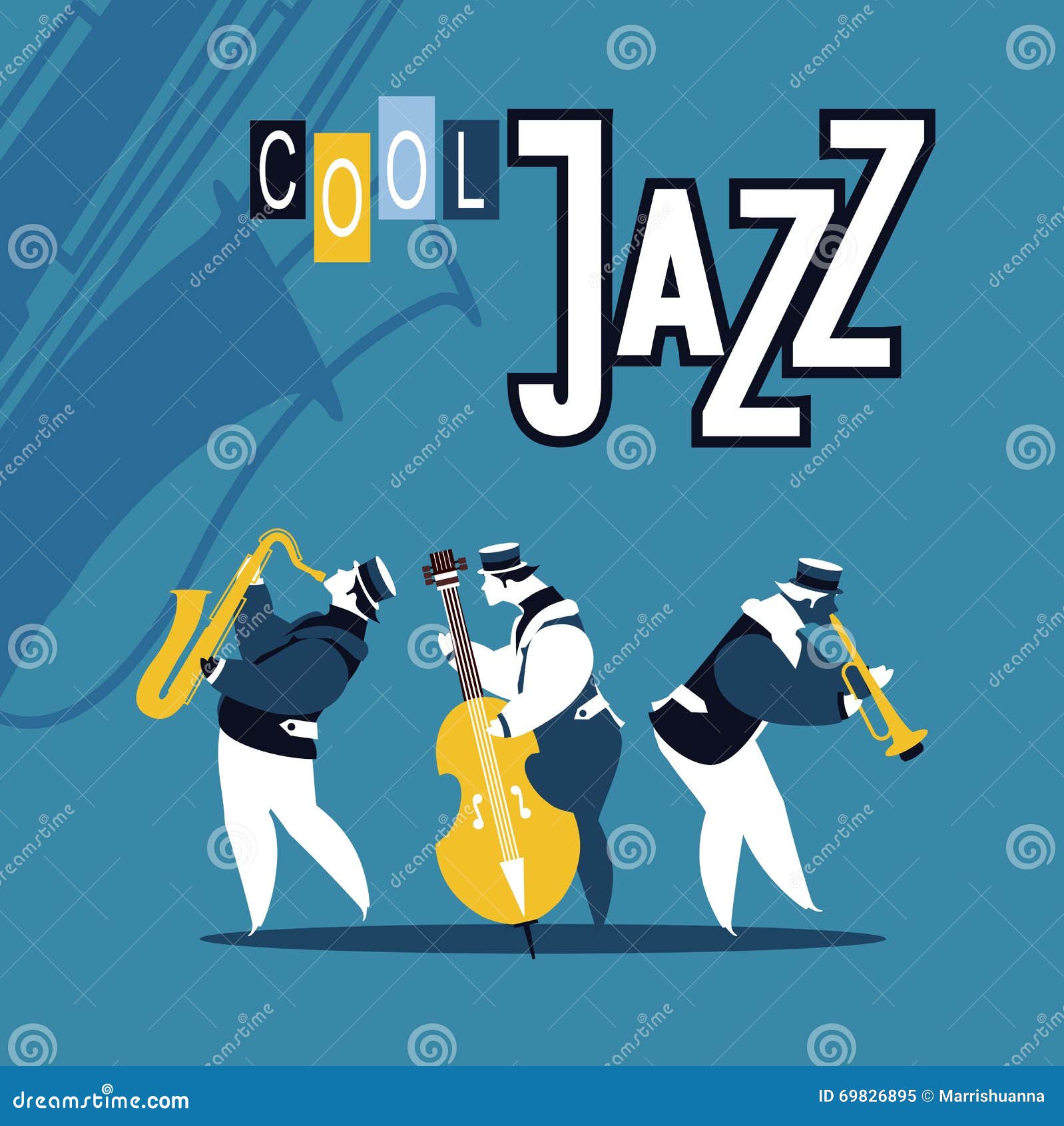 Jazz and blues stock vector. Illustration of music, play - 69826895