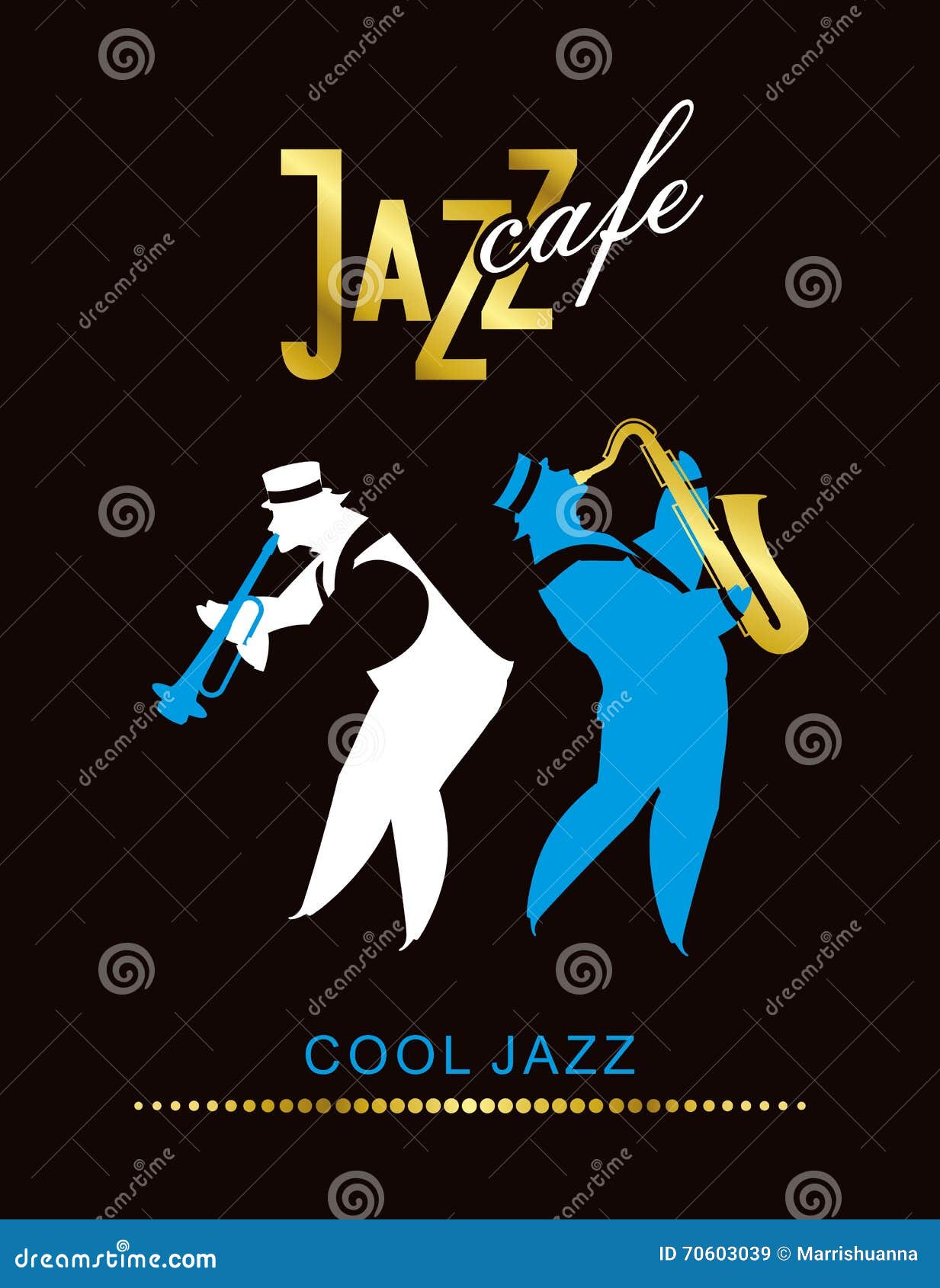 Jazz and blues stock vector. Illustration of orchestra - 70603039