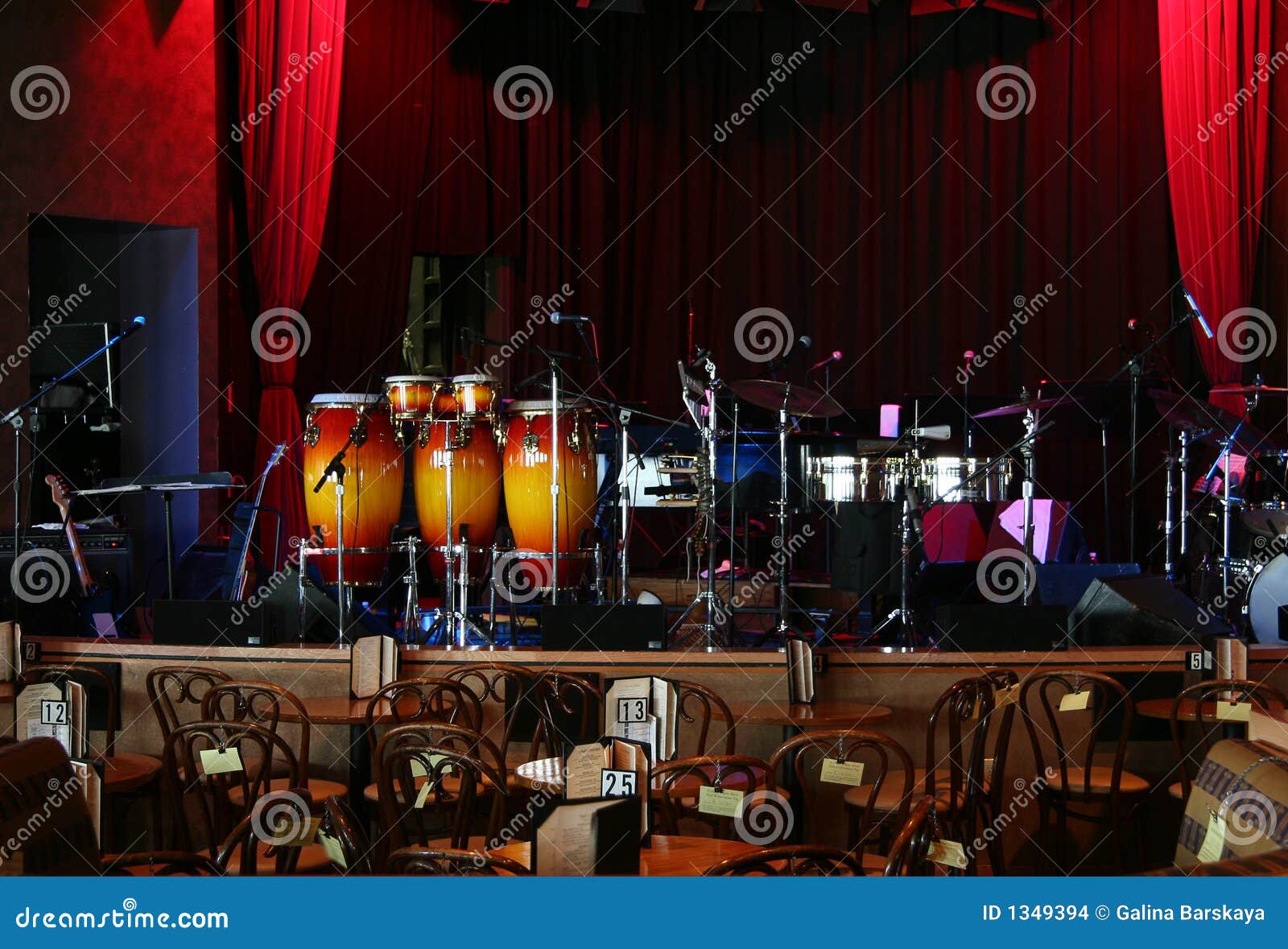 Jazz club stock photo. Image of drum, curtain, performance - 1349394
