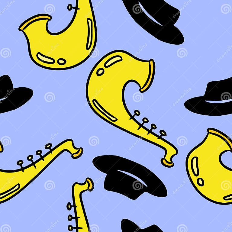 Jazz Doodles Seamless Pattern. Vector Colorful Print Stock Vector ...