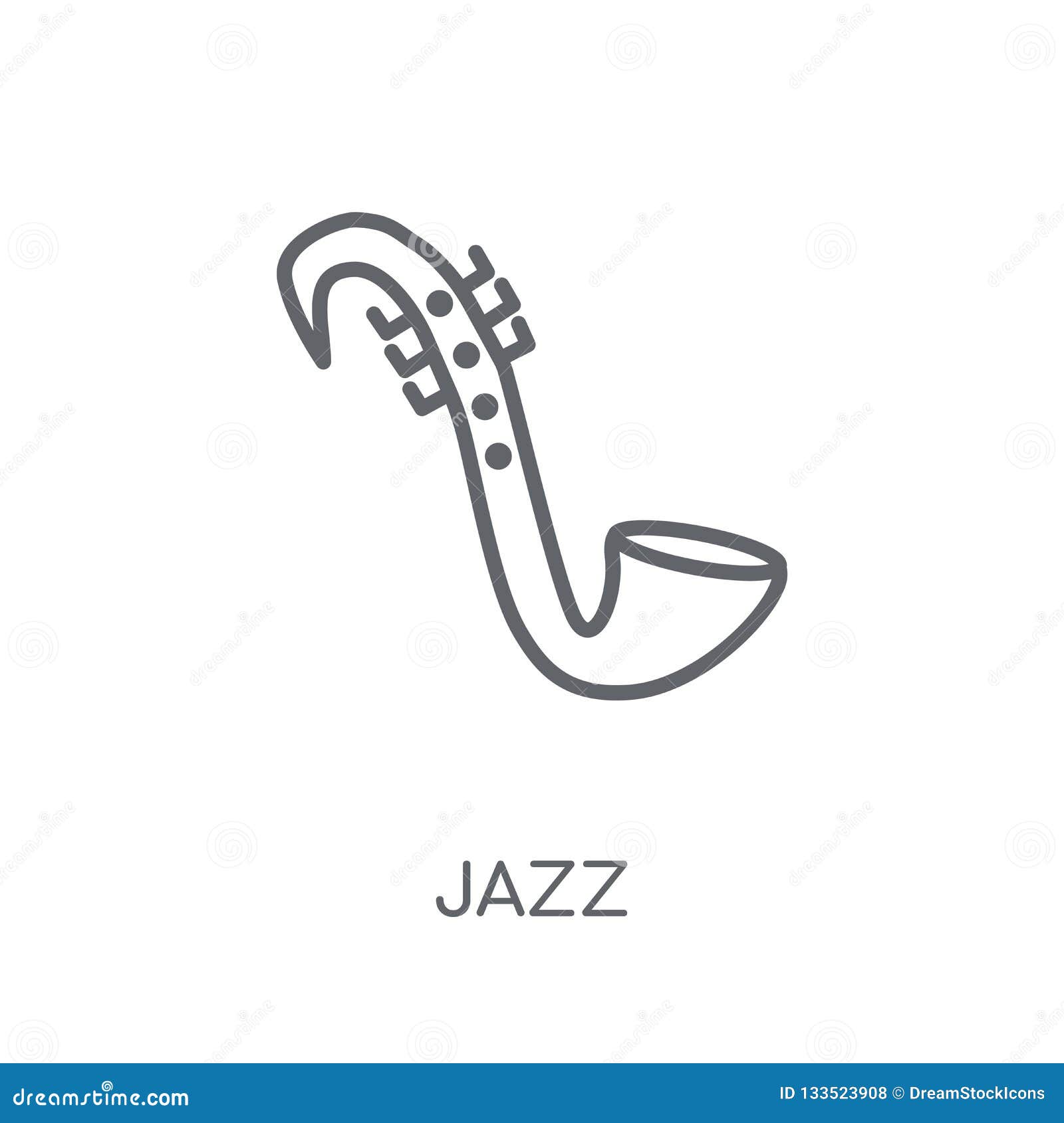 Jazz Linear Icon. Modern Outline Jazz Logo Concept on White Back Stock ...