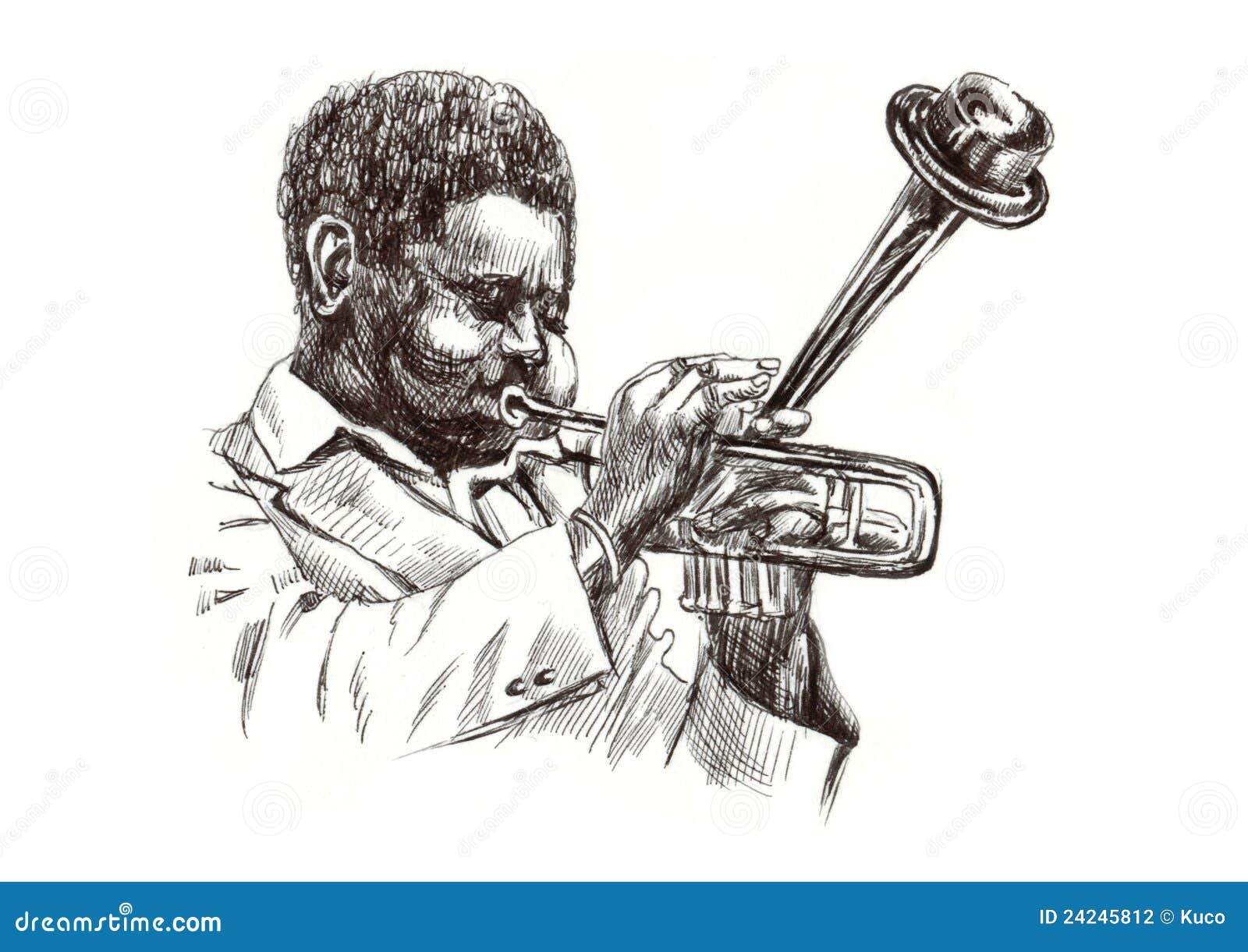 Jazz man stock illustration. Illustration of cartoon - 24245812