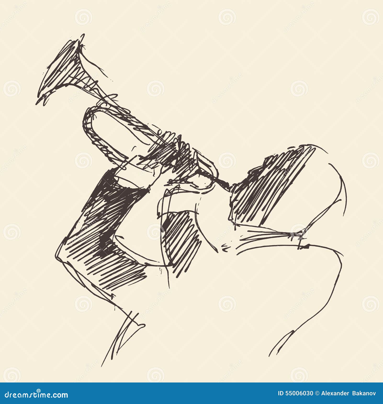 Trumpet Drawing Sketch