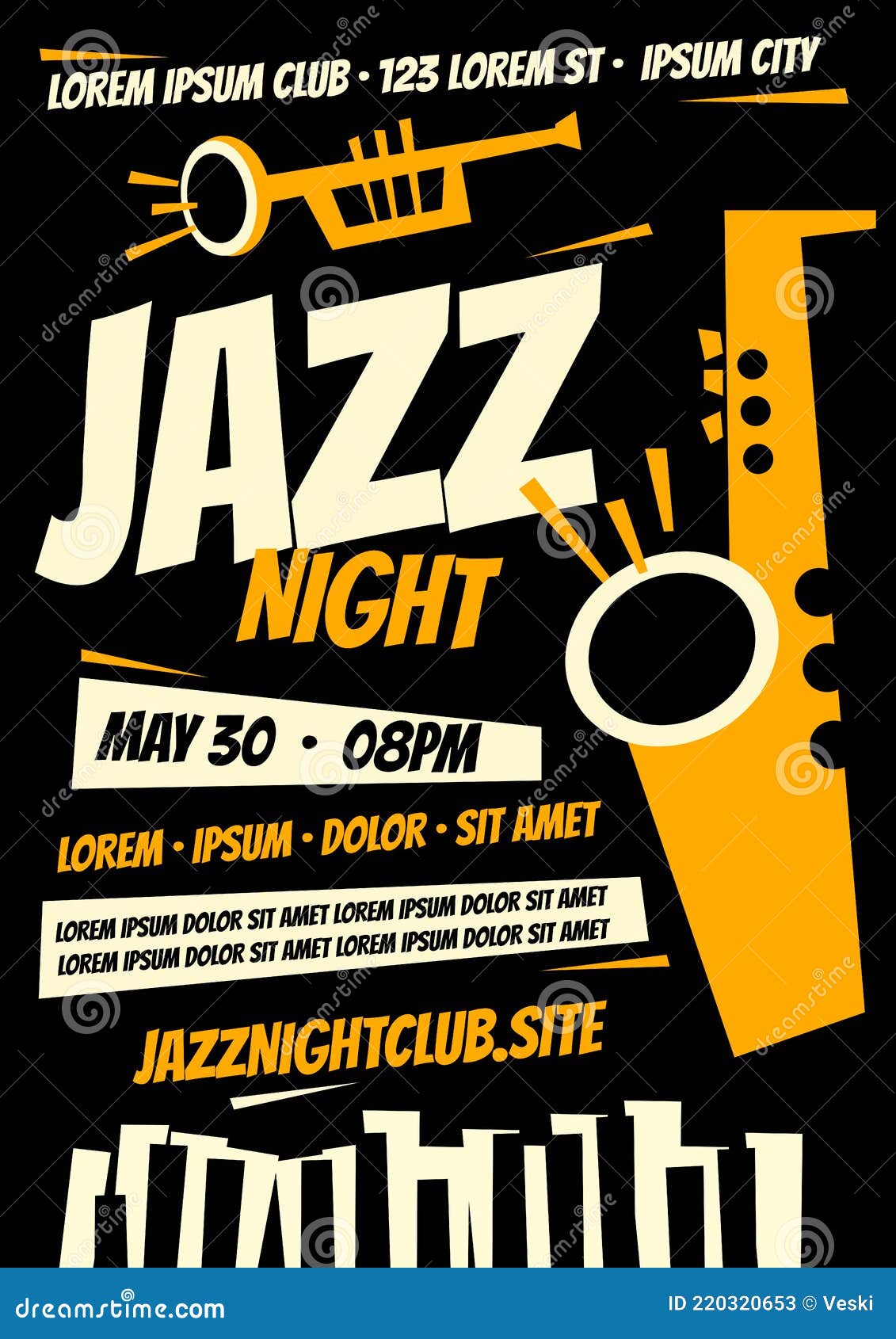 Jazz Night Neon Sign Vector. Jazz Music Design Template Neon Sign ...