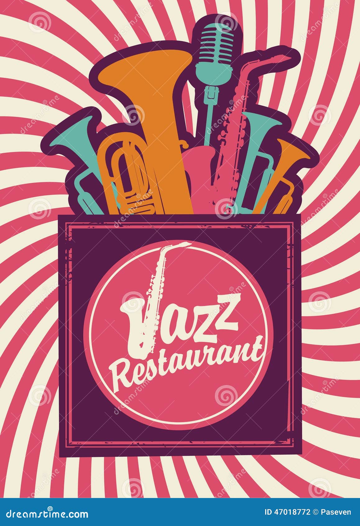 Jazz restaurant stock vector. Illustration of radio, mike - 47018772