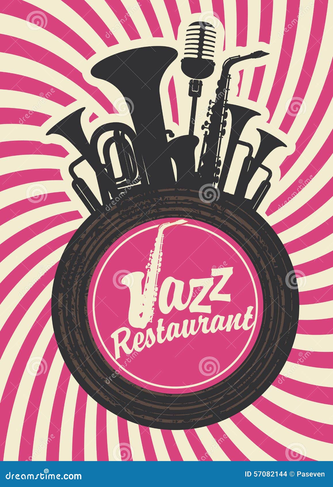 Jazz restaurant stock vector. Illustration of broadcasting - 57082144