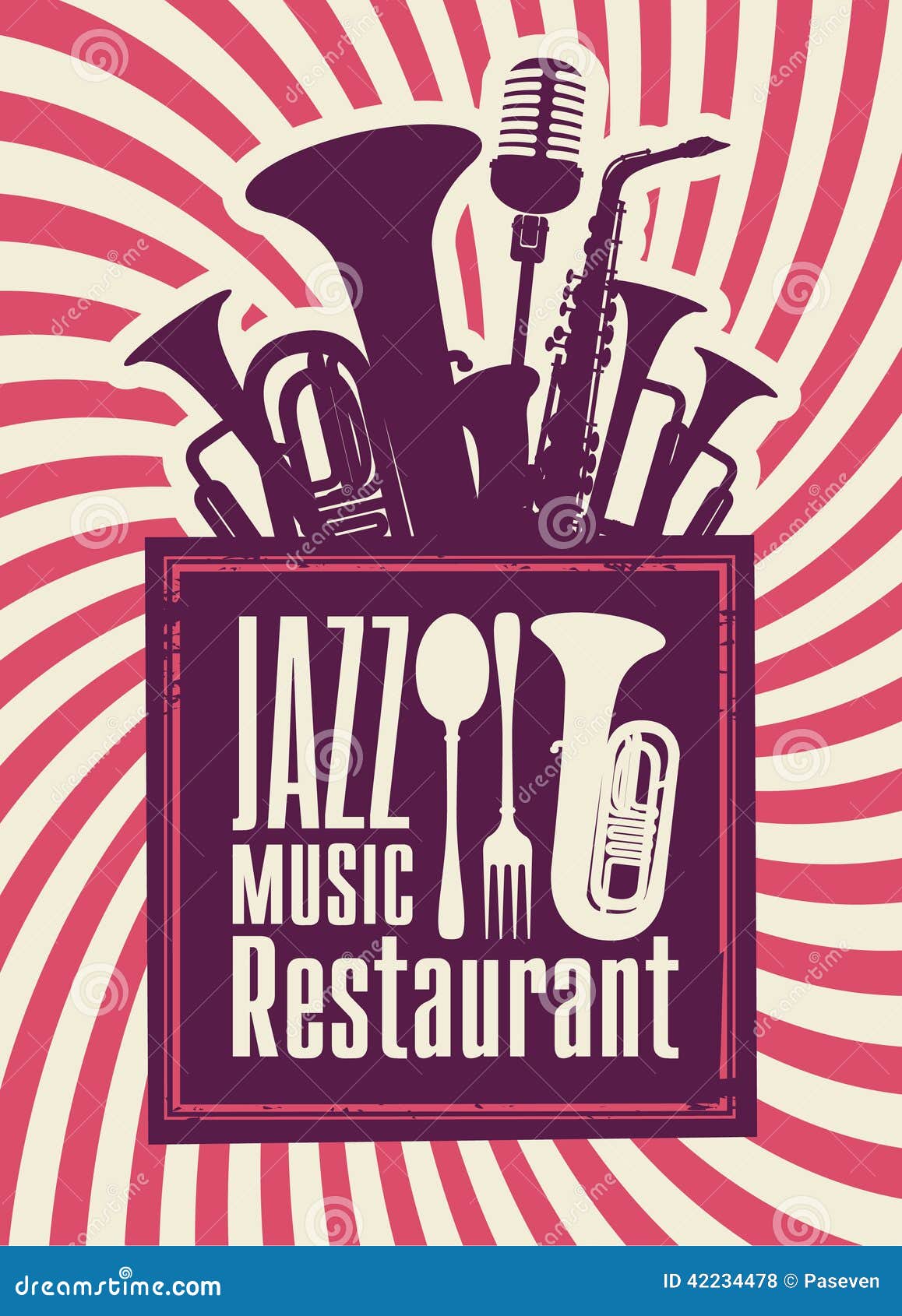 Jazz restaurant stock vector. Illustration of modern - 42234478