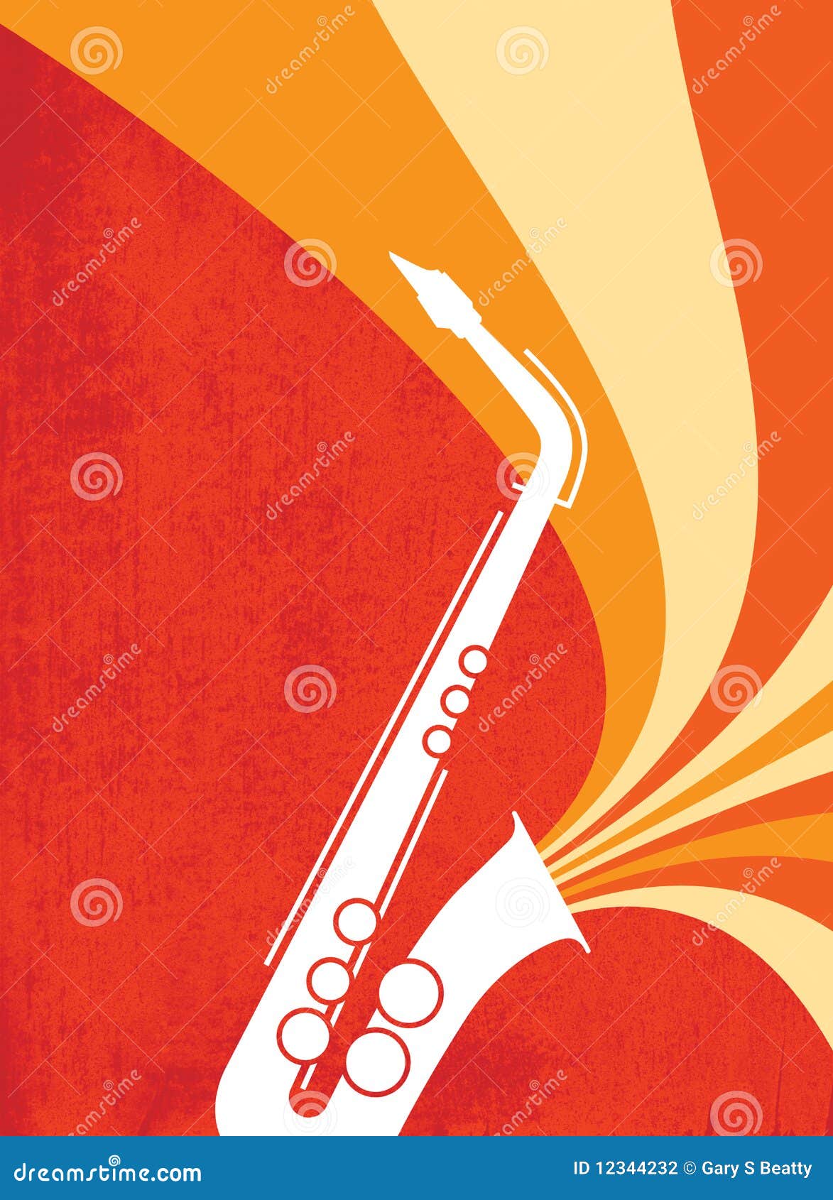 Jazz Sax Blast Red_Orange stock illustration. Illustration of horn ...