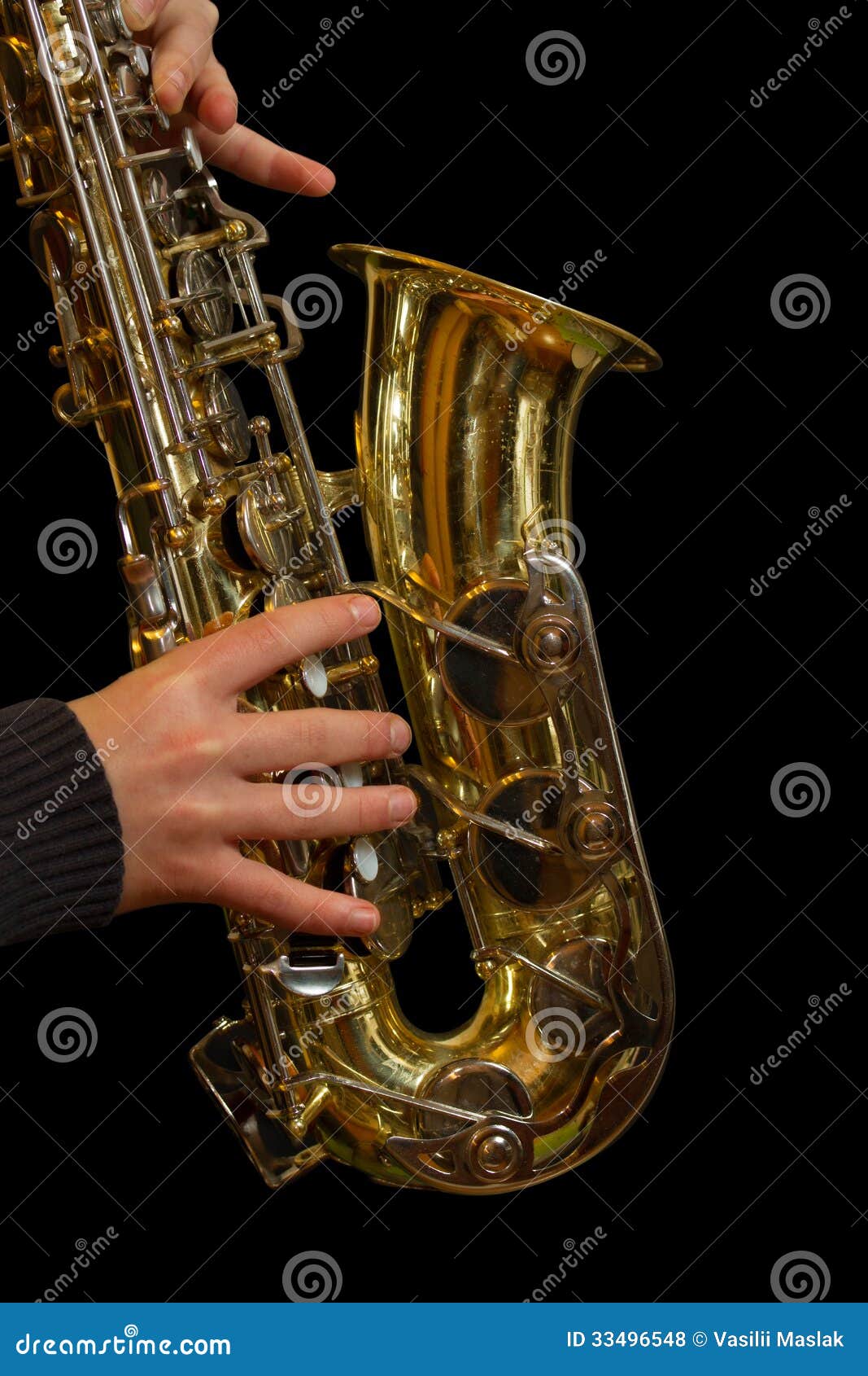 Jazz Saxophone Player stock photo. Image of golden, middle - 33496548