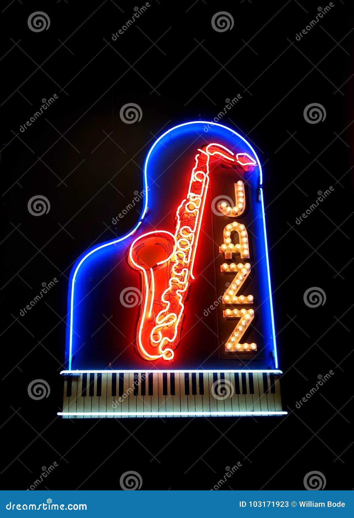 Jazz Sign fluorescente fotografia stock editoriale. Immagine di ...