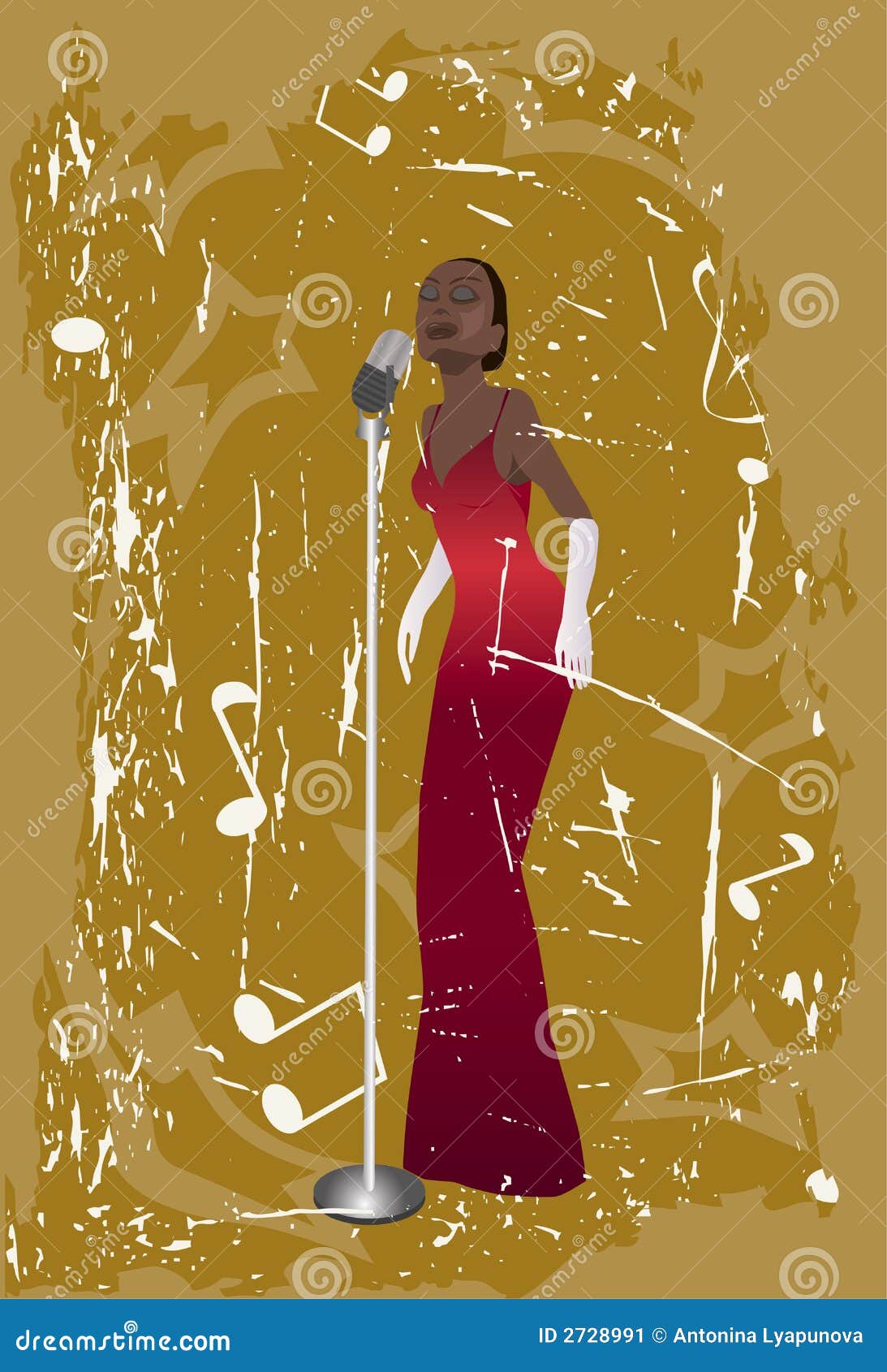 Jazz singer stock vector. Illustration of fashion, festival - 2728991