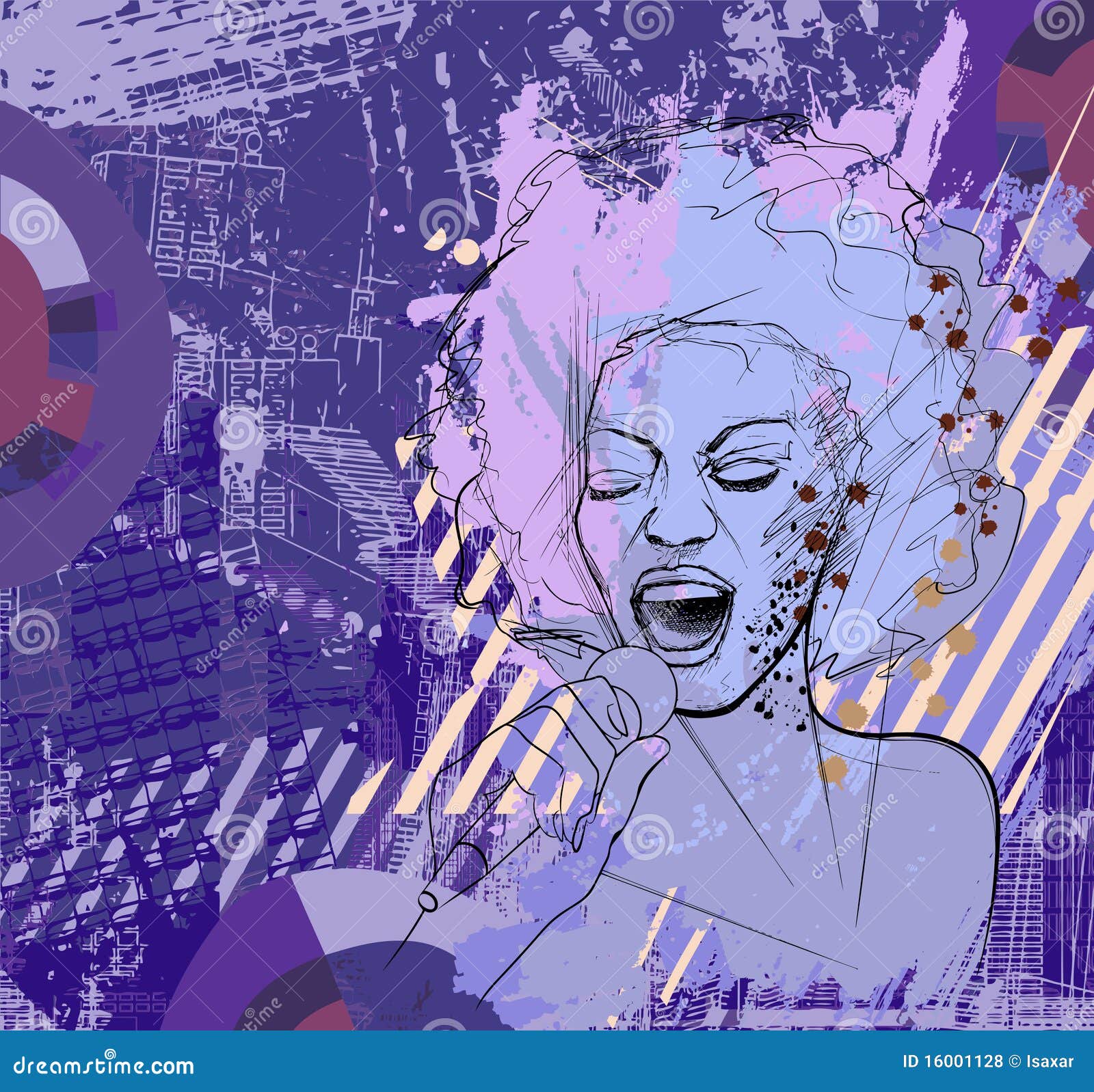 Jazz Singer on Grunge Background Stock Vector - Illustration of jazz ...