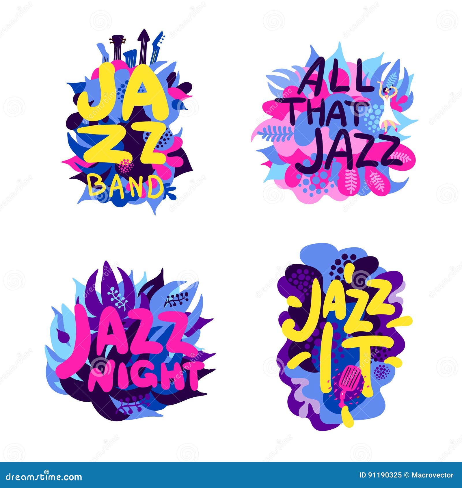 Jazz Theme Composition Set illustration de vecteur. Illustration du ...
