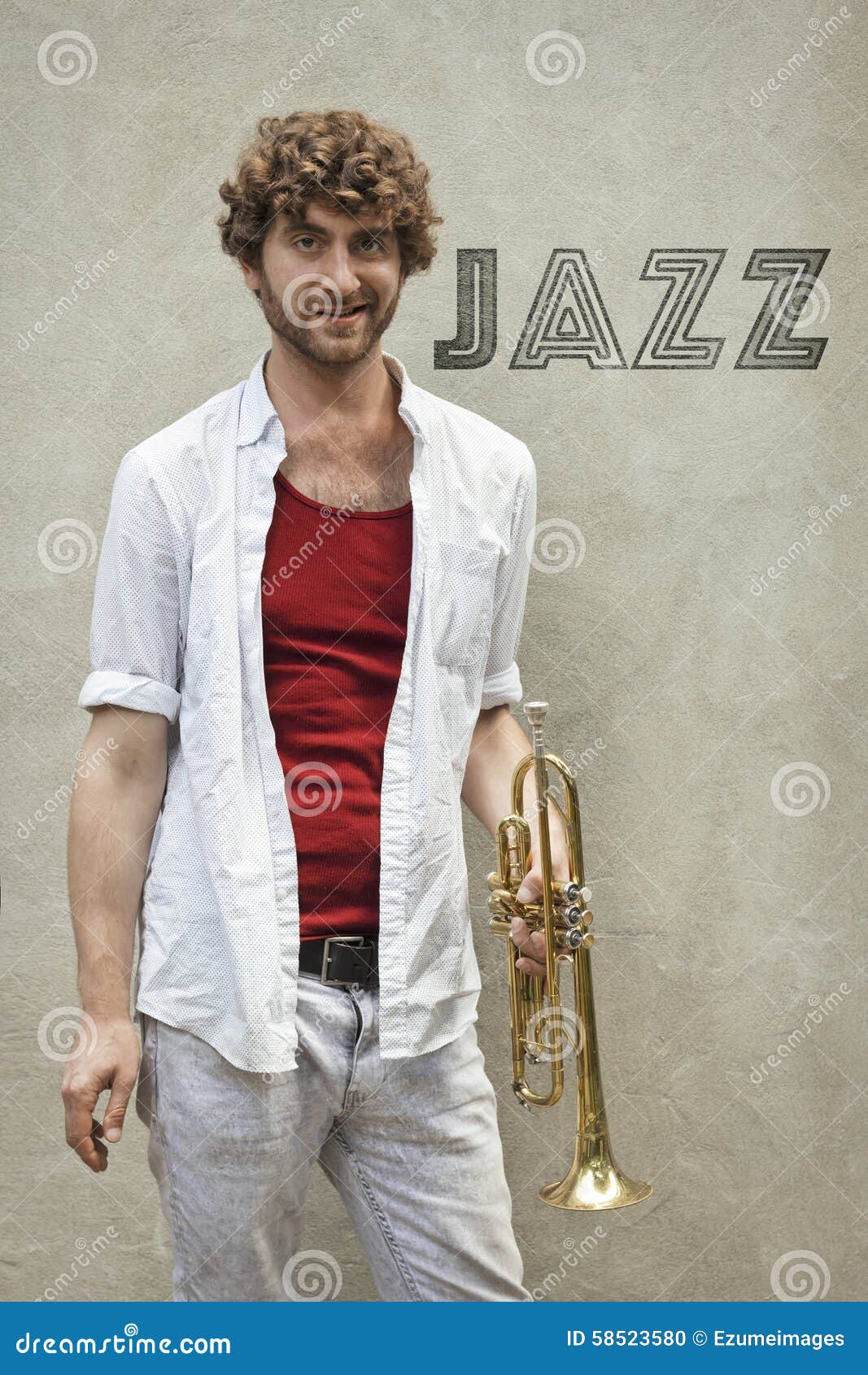 Jazz Trumpet stock photo. Image of performer, scratches - 58523580