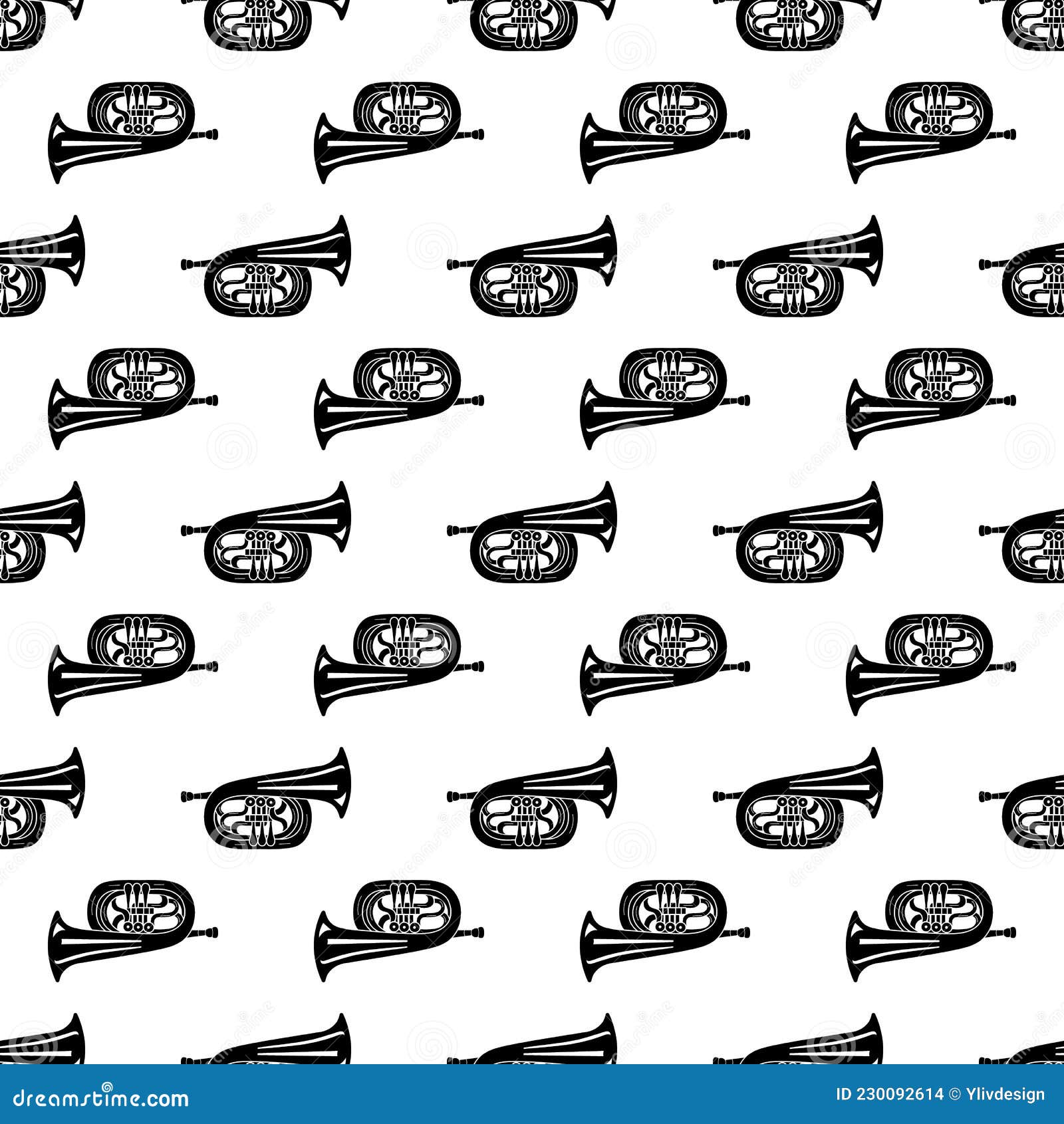 Jazz Trumpet Pattern Seamless Vector Stock Vector - Illustration of ...