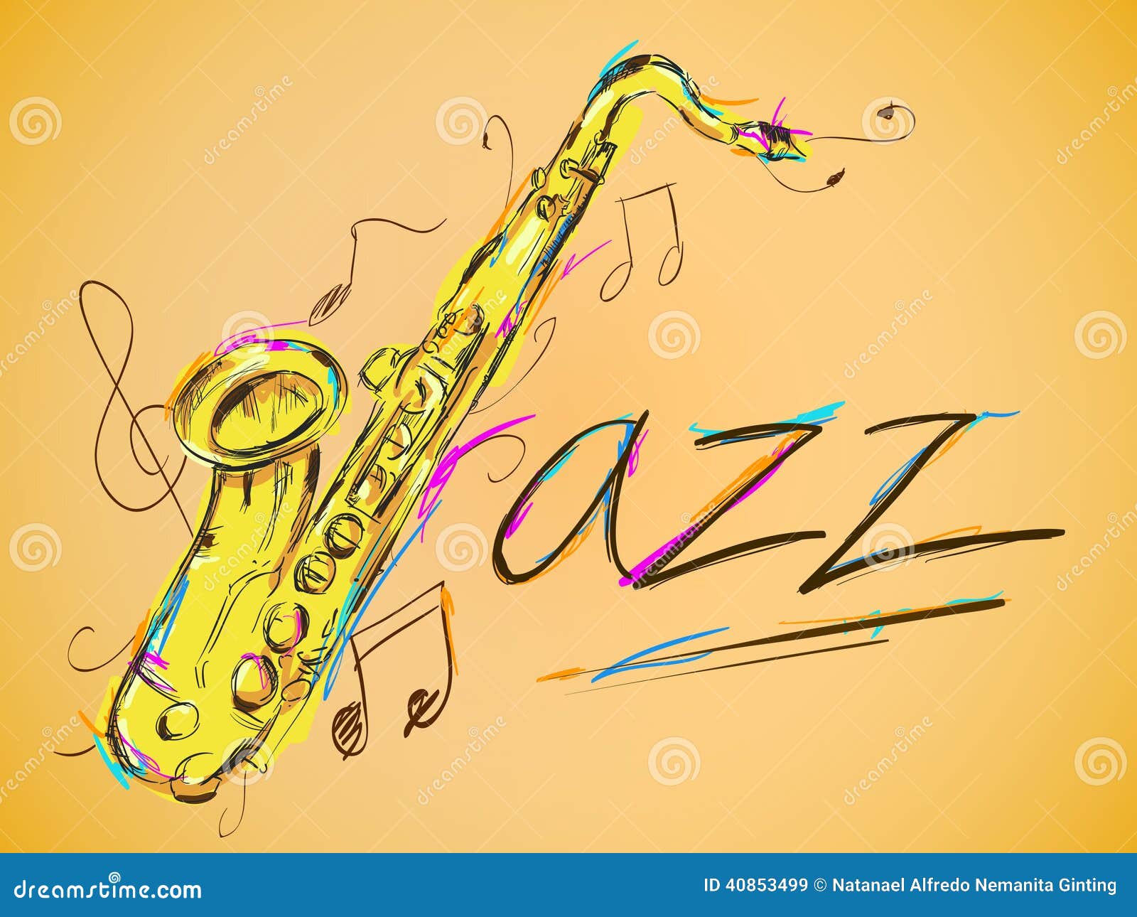 Jazz Vector Art stock vector. Illustration of canvas - 40853499