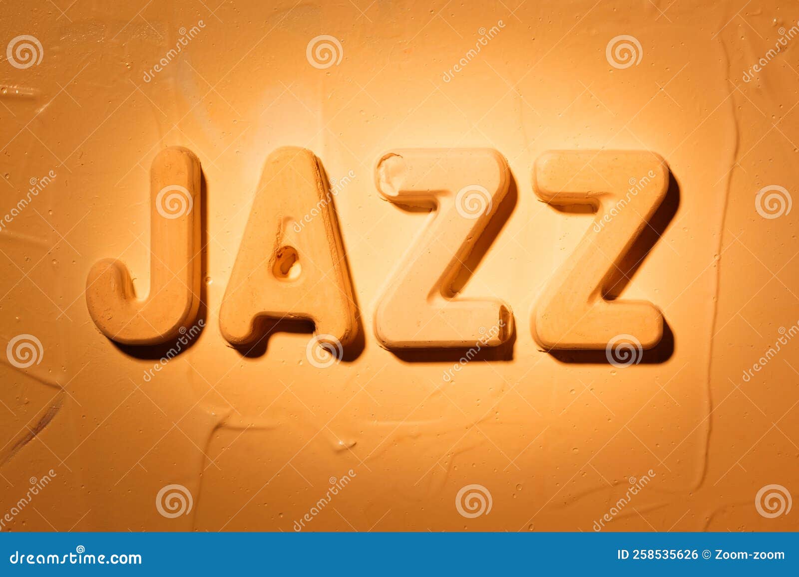 Jazz Word - Moulded Letters Stock Photo - Image of vintage, stone ...
