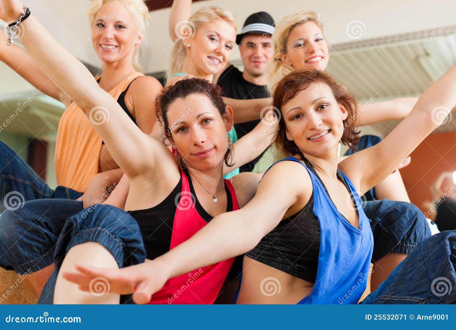 Jazzdance - Young People Dancing in Studio Stock Image - Image of jazz ...