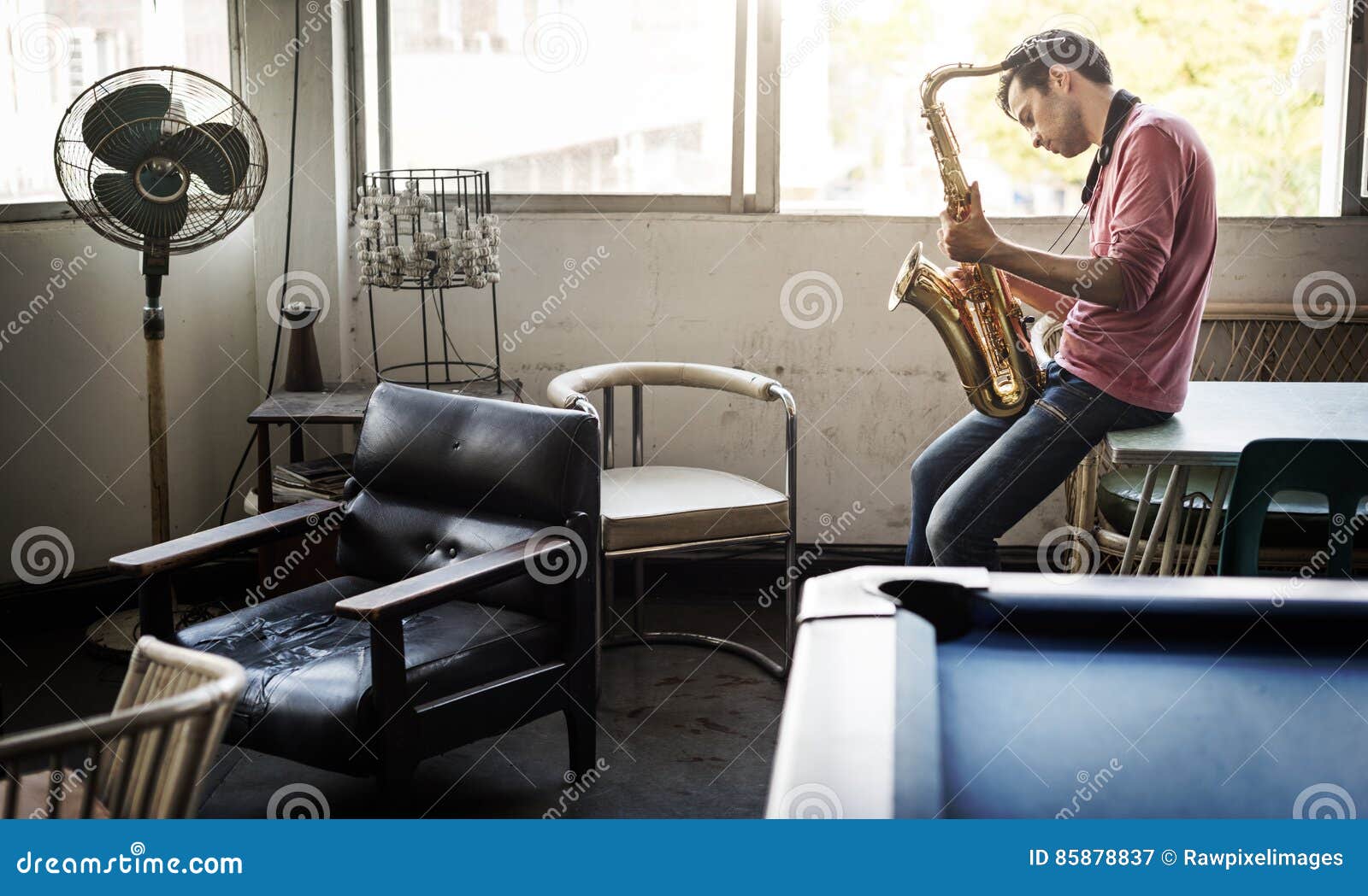 Jazzman Musical Artist Playing Saxophone Concept Stock Image - Image of ...