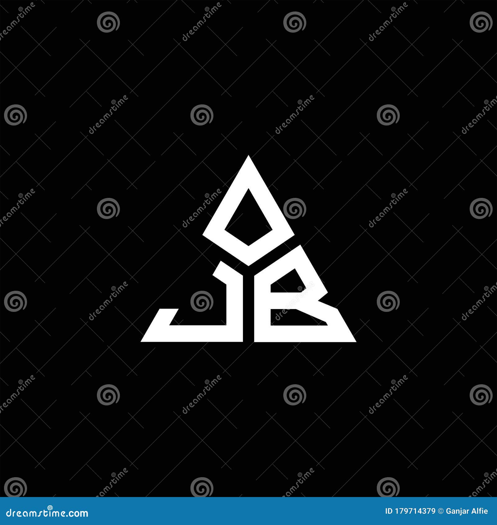 JB Monogram Logo with 3 Pieces Shape Isolated on Triangle Stock Vector ...