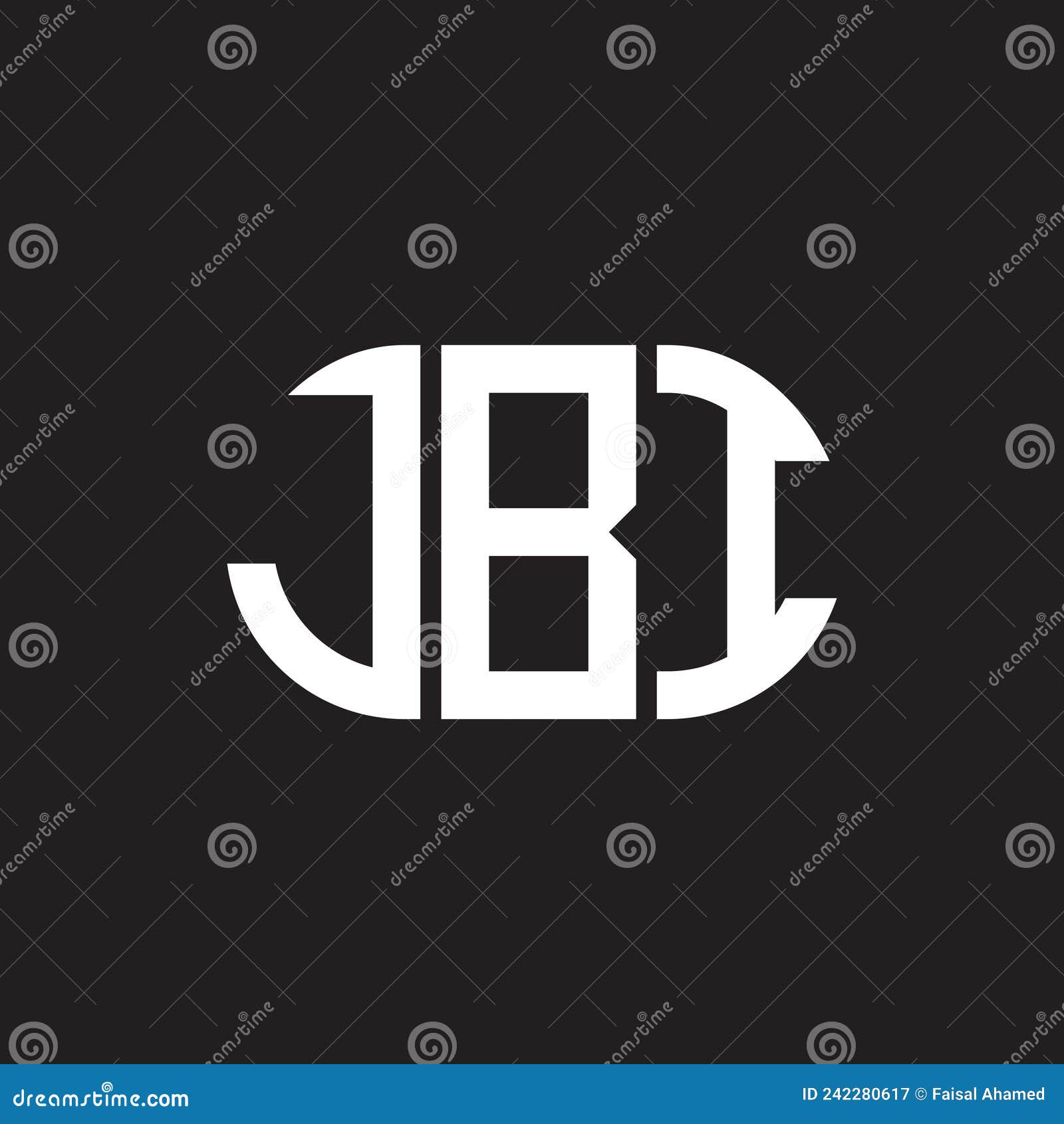 JBI Letter Logo Design on Black Background. JBI Creative Initials ...