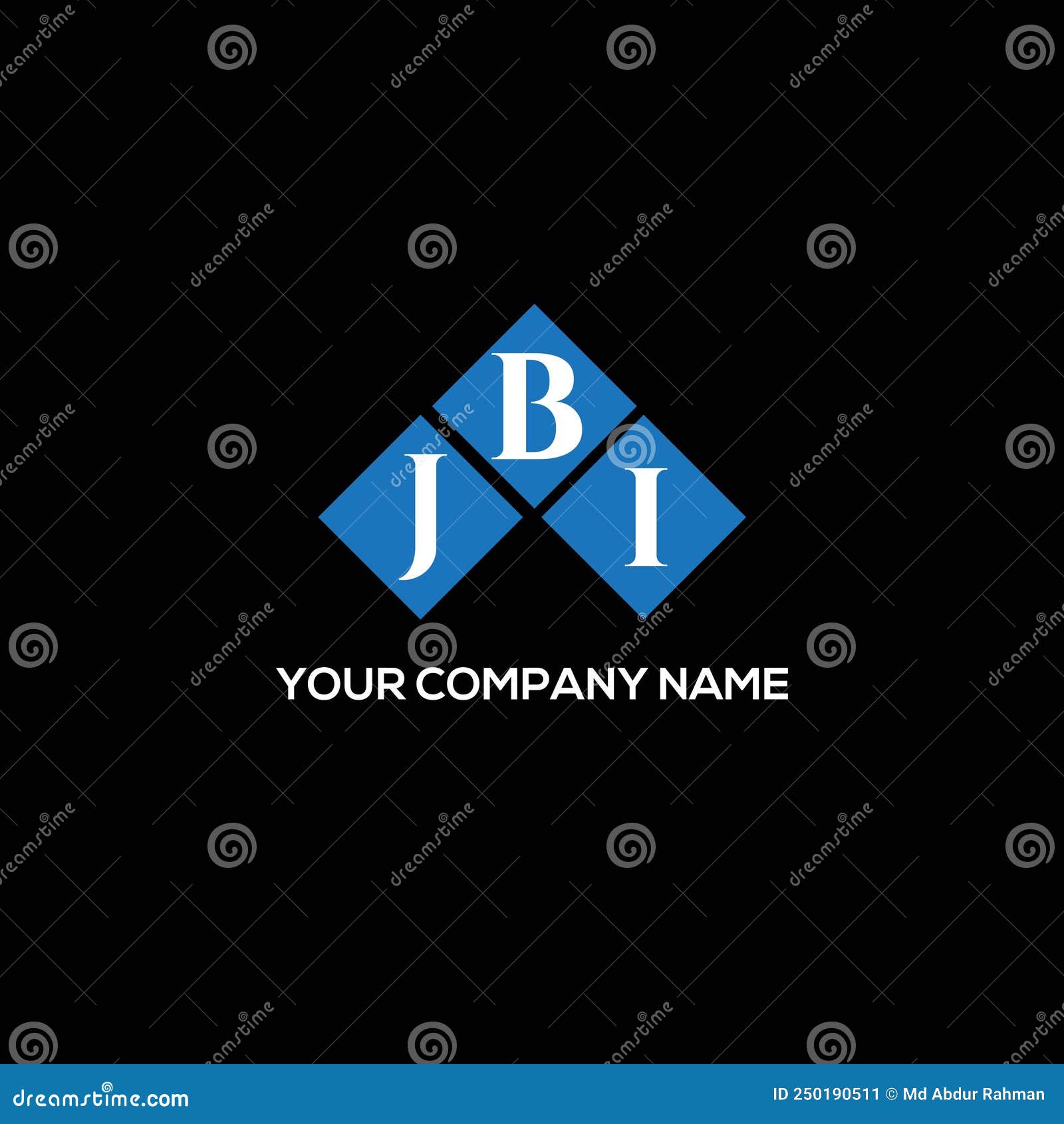 JBI Letter Logo Design on BLACK Background. JBI Creative Initials ...