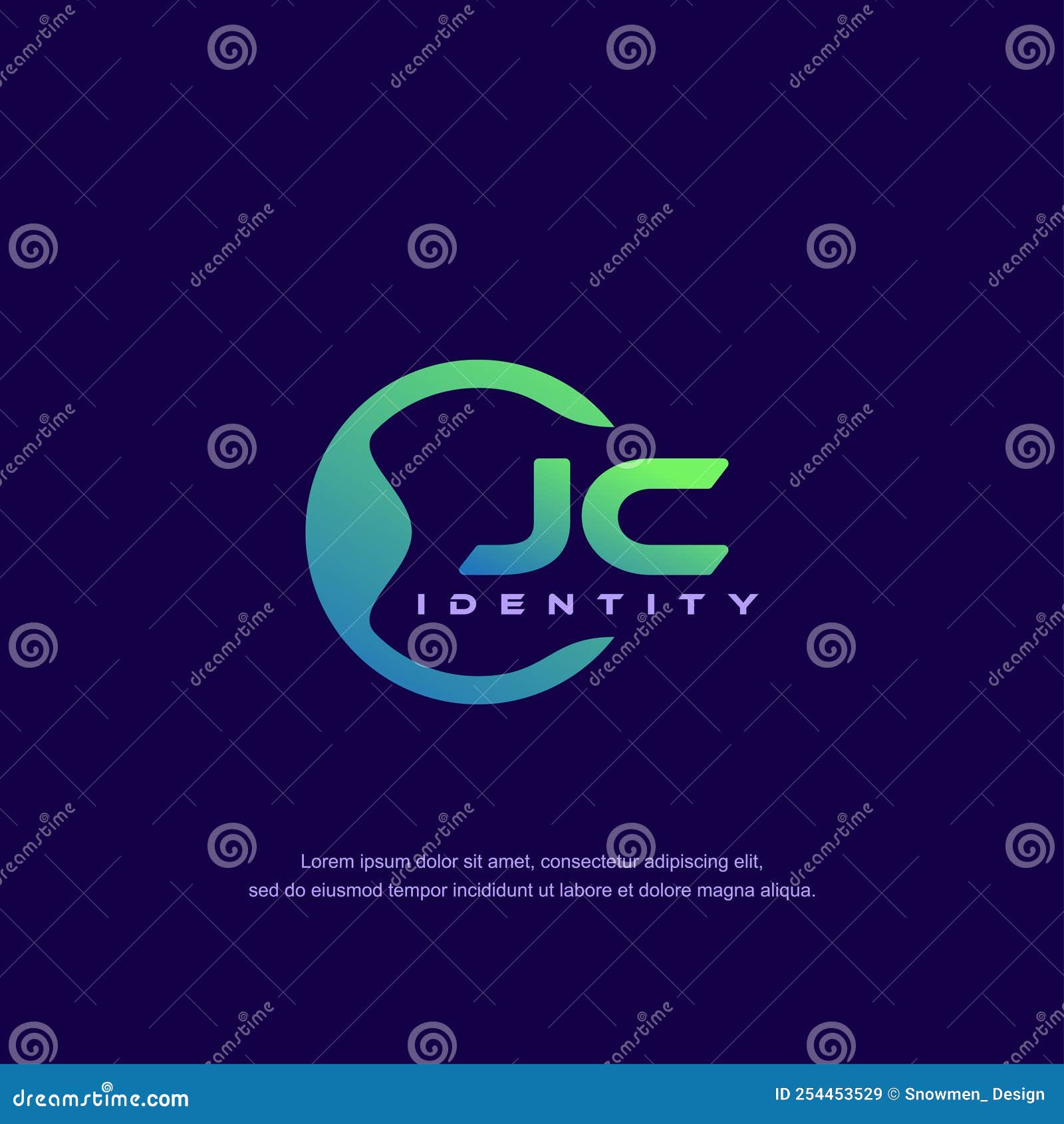 JC Initial Letter Circular Line Logo Template Vector with Gradient ...
