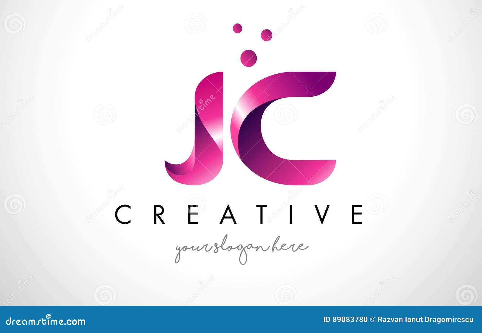 JC Letter Logo Design with Purple Colors and Dots Stock Vector ...