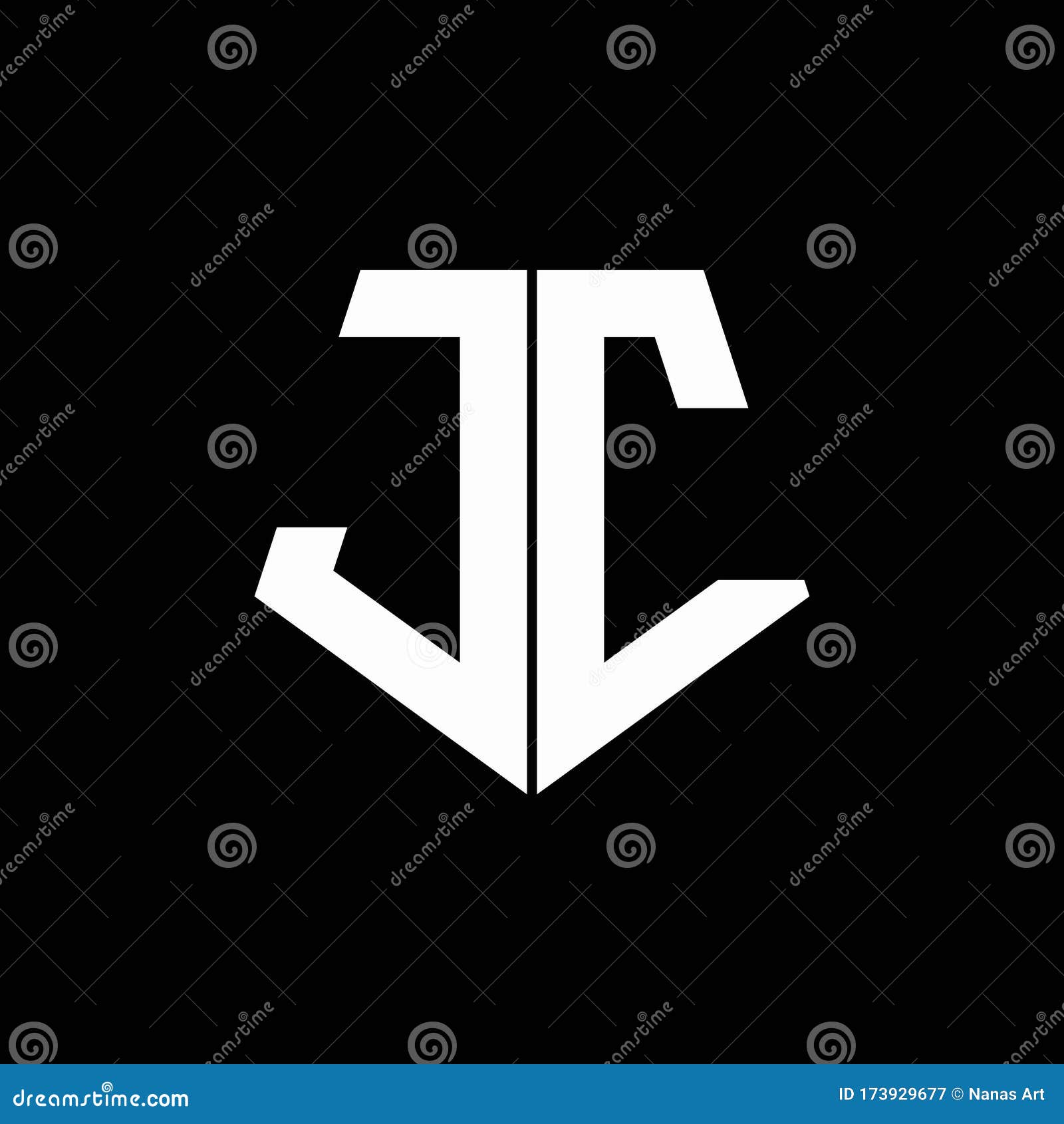 JC Logo Monogram with Pentagon Shape Style Design Template Stock Vector ...