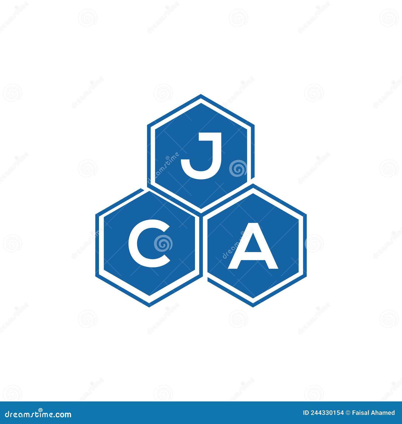 JCA Letter Logo Design on White Background.JCA Creative Initials Letter ...