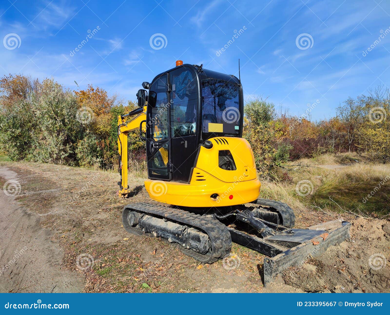 JCB Digger or Excavator Performs Excavation Work Outdoors Stock Image ...