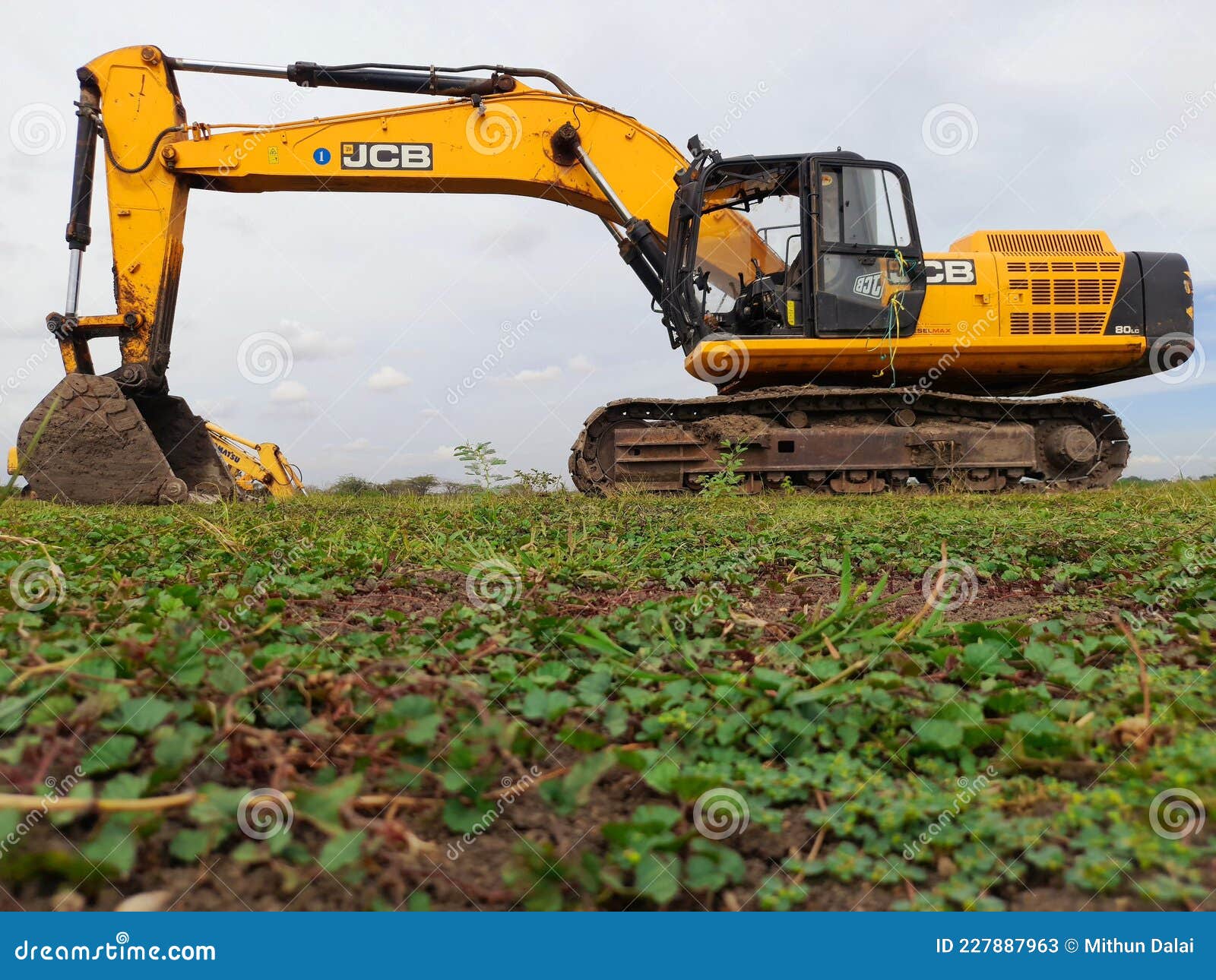 Excavator Machine Used To Excavate Soil At The Construction Site ...