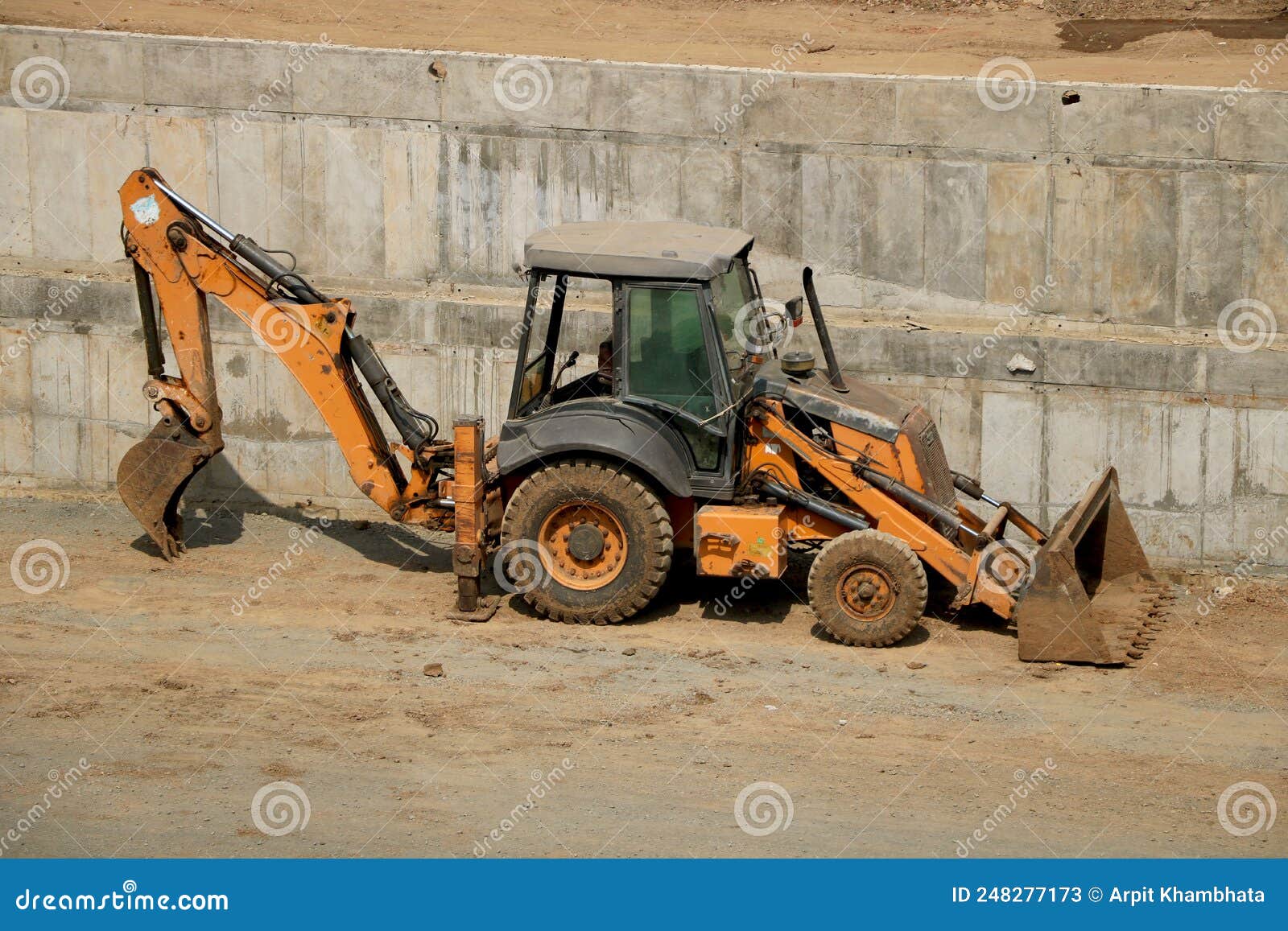 JCB Parked at Construction Site in India Stock Image - Image of bamford ...