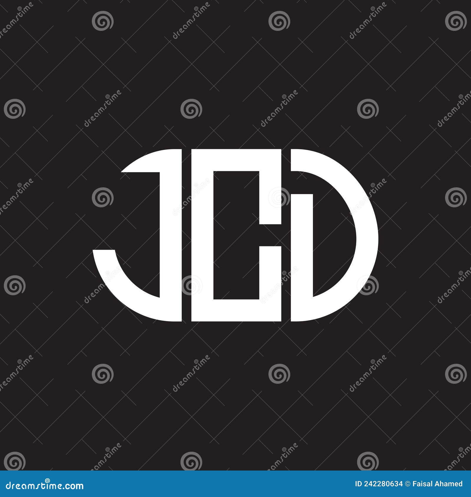 JCD Letter Logo Design on Black Background. JCD Creative Initials ...
