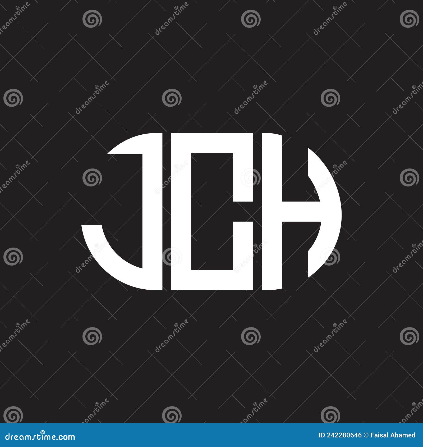 JCH Letter Logo Design on Black Background. JCH Creative Initials ...