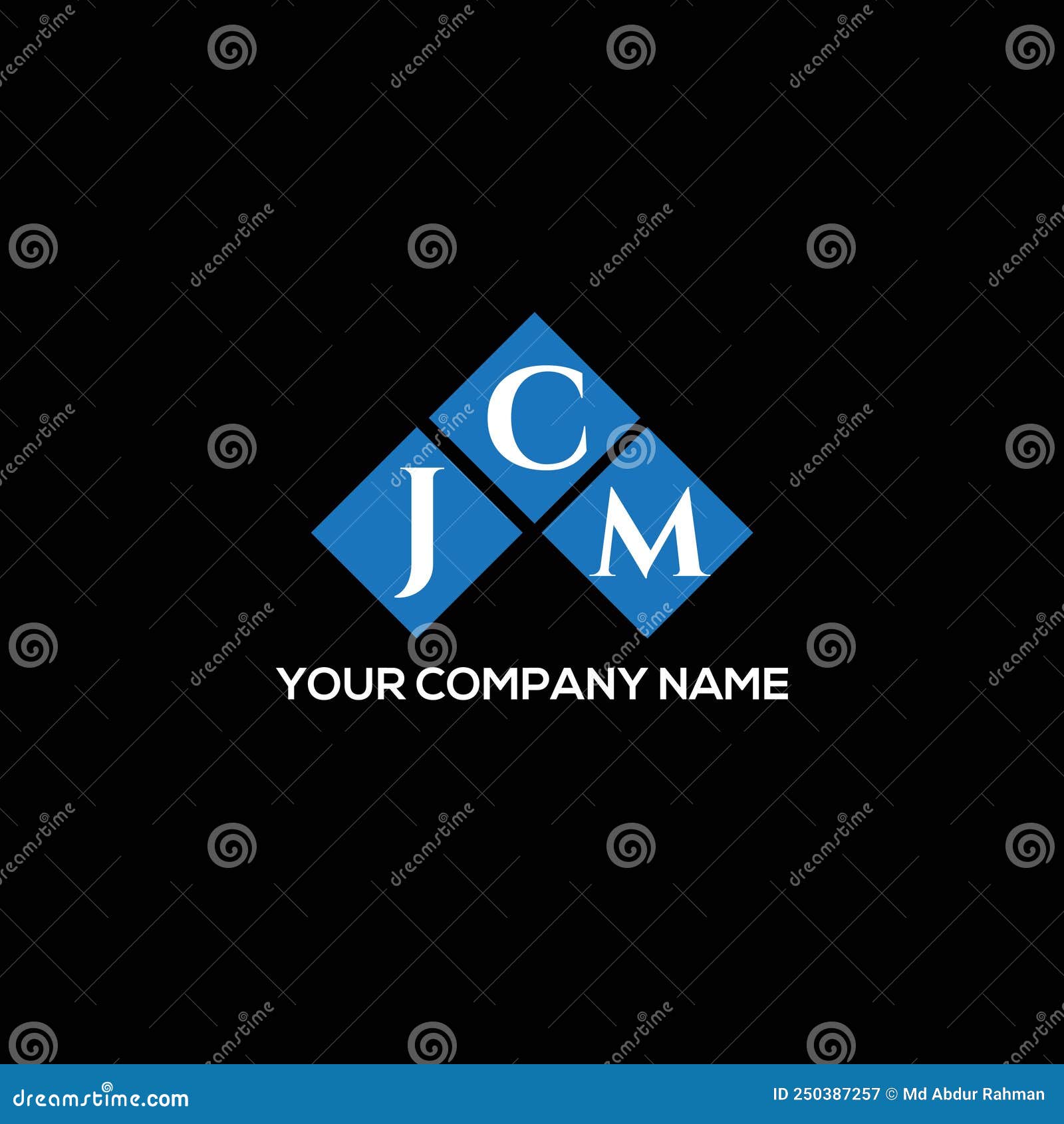JCM Letter Logo Design on BLACK Background. JCM Creative Initials ...