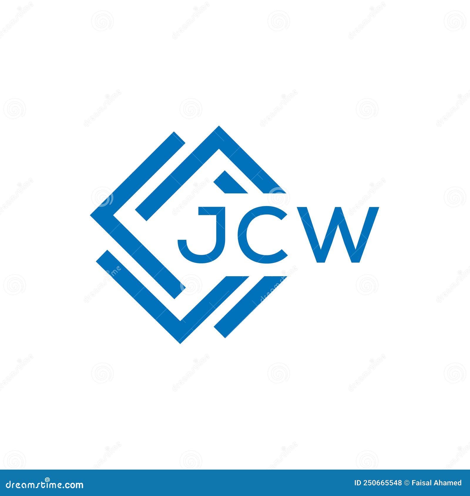 JCW Letter Logo Design on White Background. JCW Creative Circle Letter ...