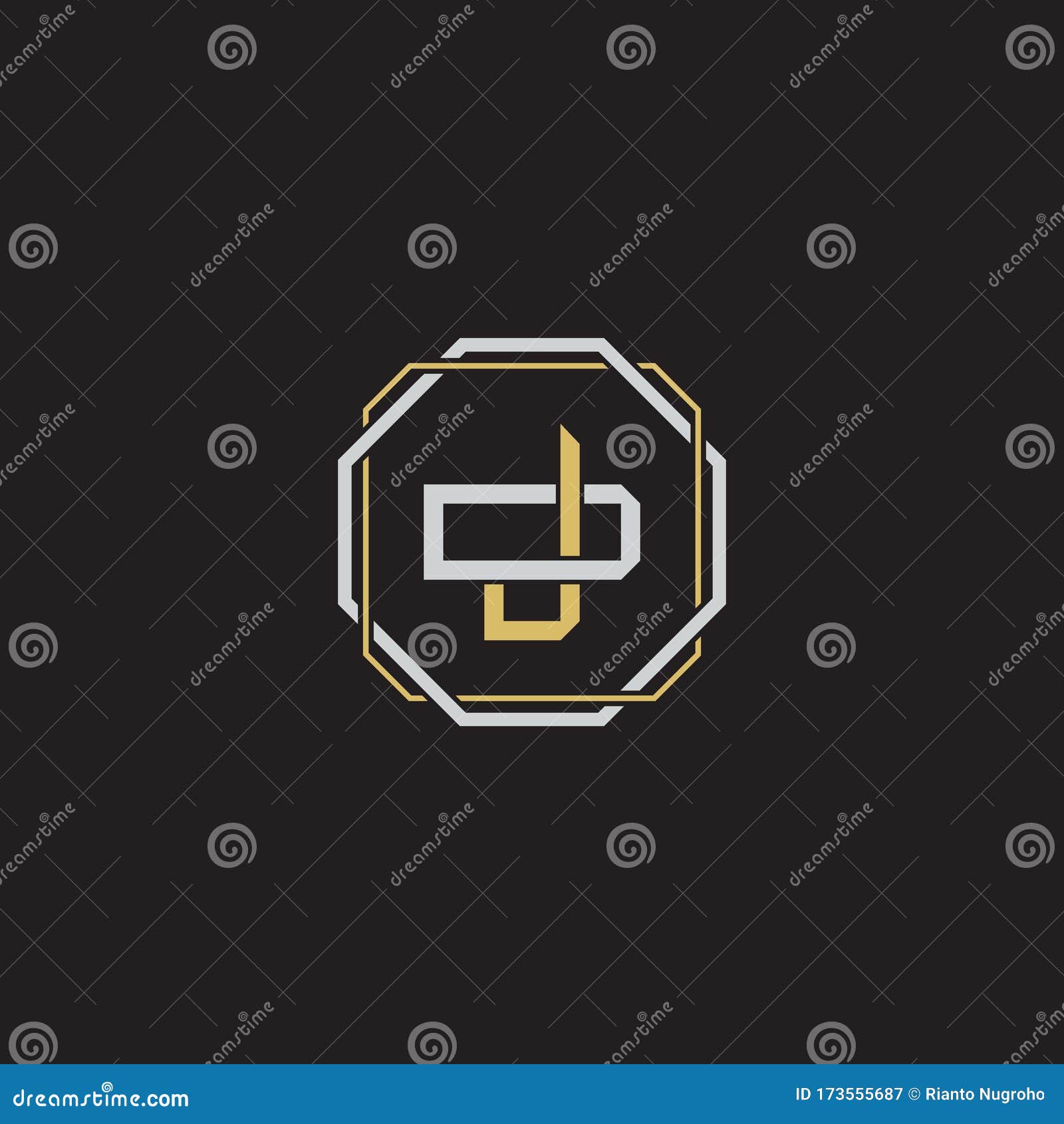 JD Initial Letter Overlapping Interlock Logo Monogram Line Art Style ...