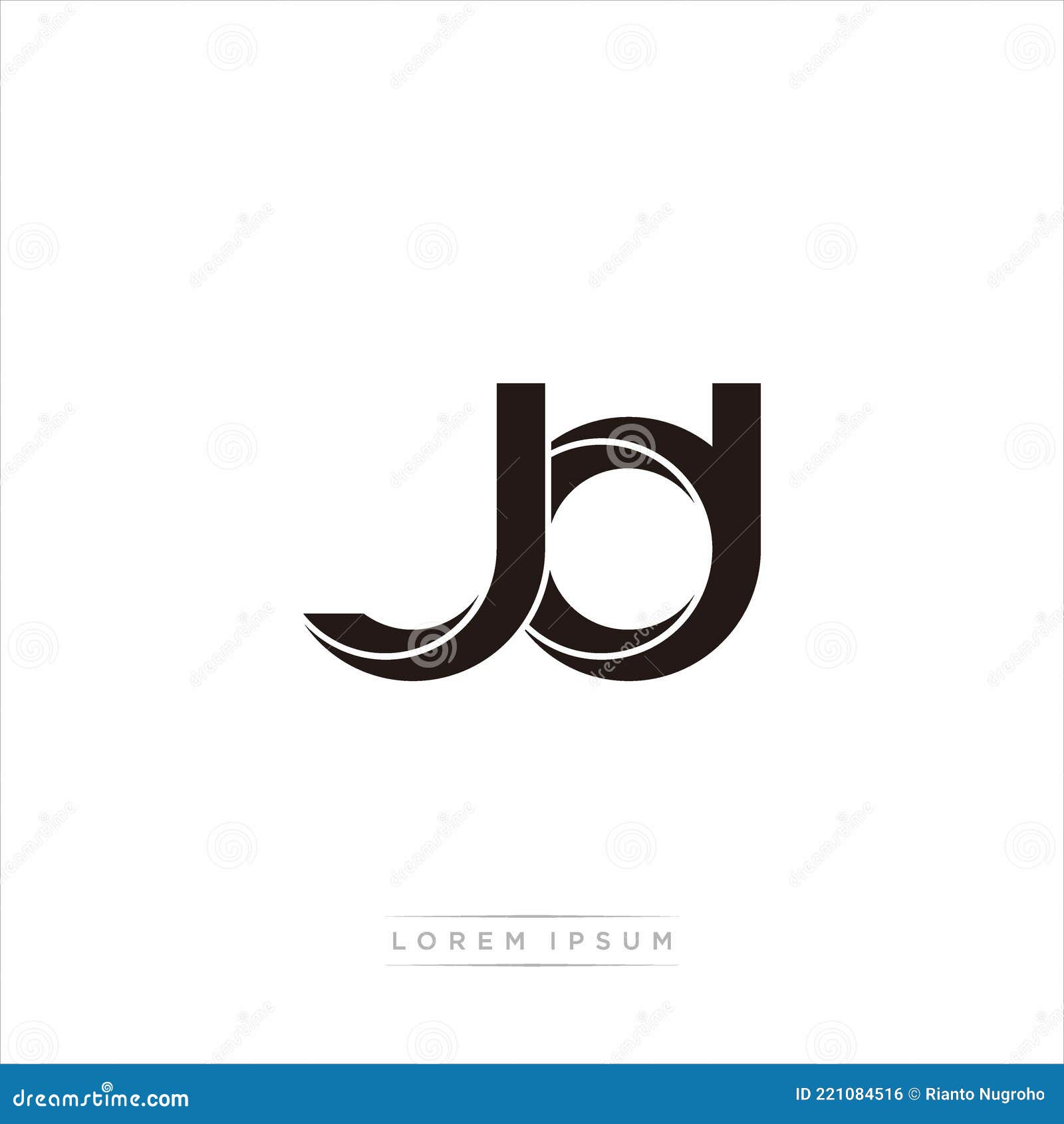 Jd Initial Letter Split Lowercase Modern Monogram Linked Outline ...