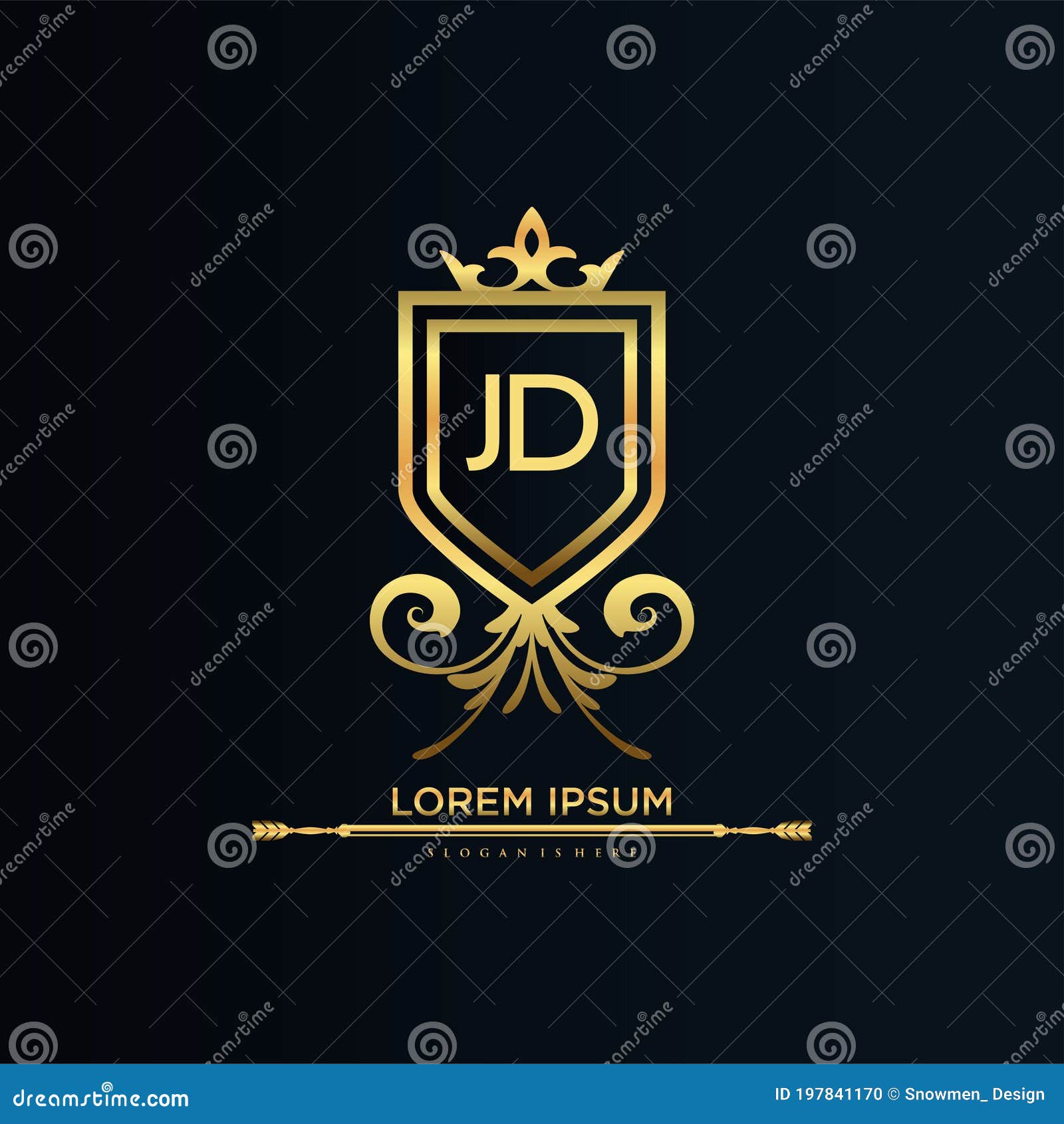 JD Letter Initial with Royal Template.elegant with Crown Logo Vector ...