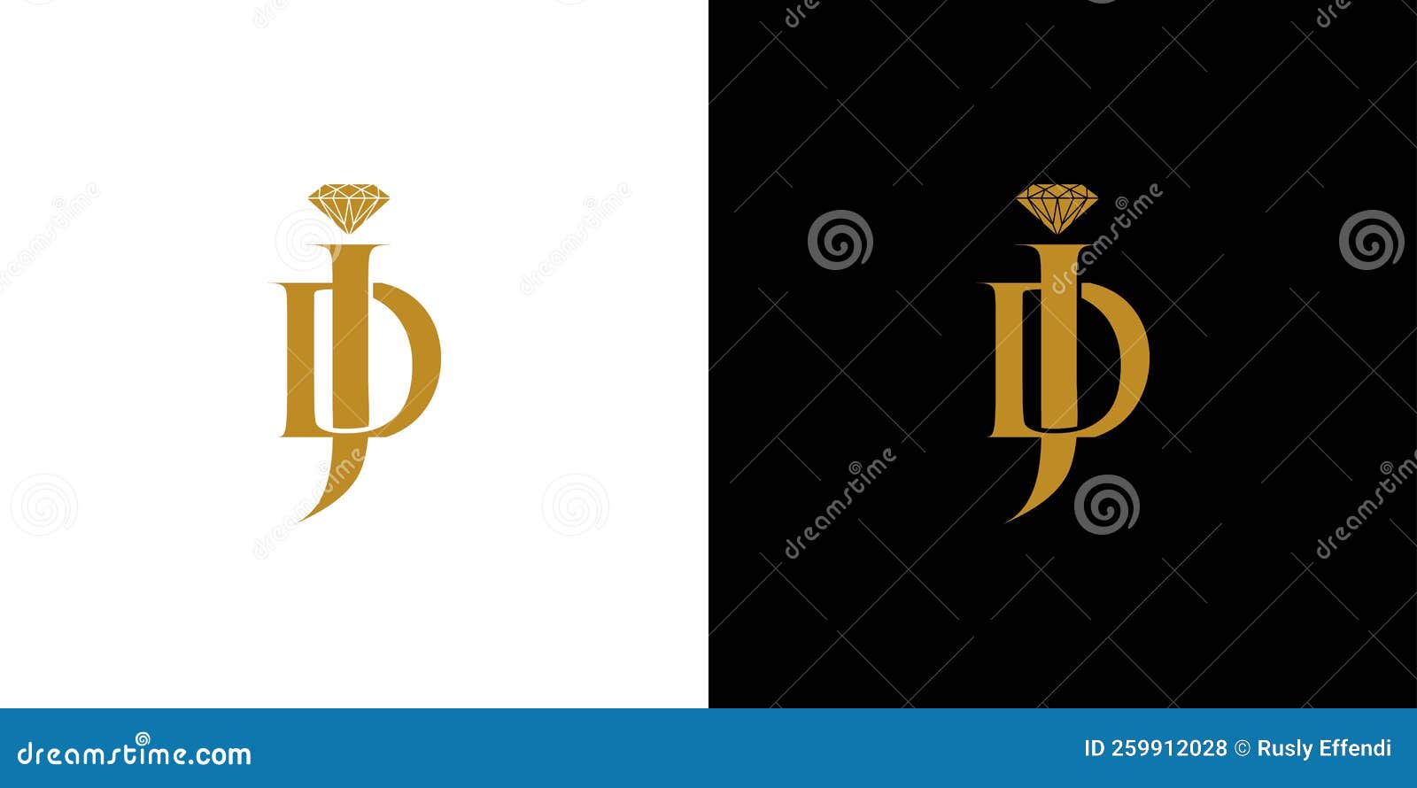 JD Letter Initials Logo Design Combination of Modern and Luxury Diamond ...