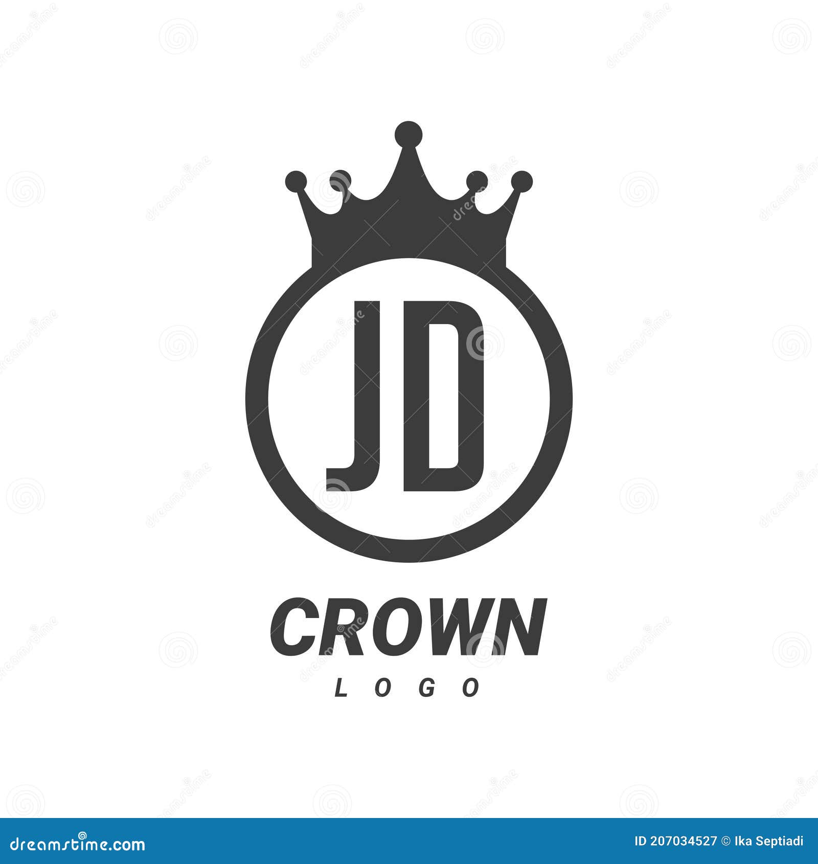 JD Letter Logo Design with Circular Crown Stock Vector - Illustration ...