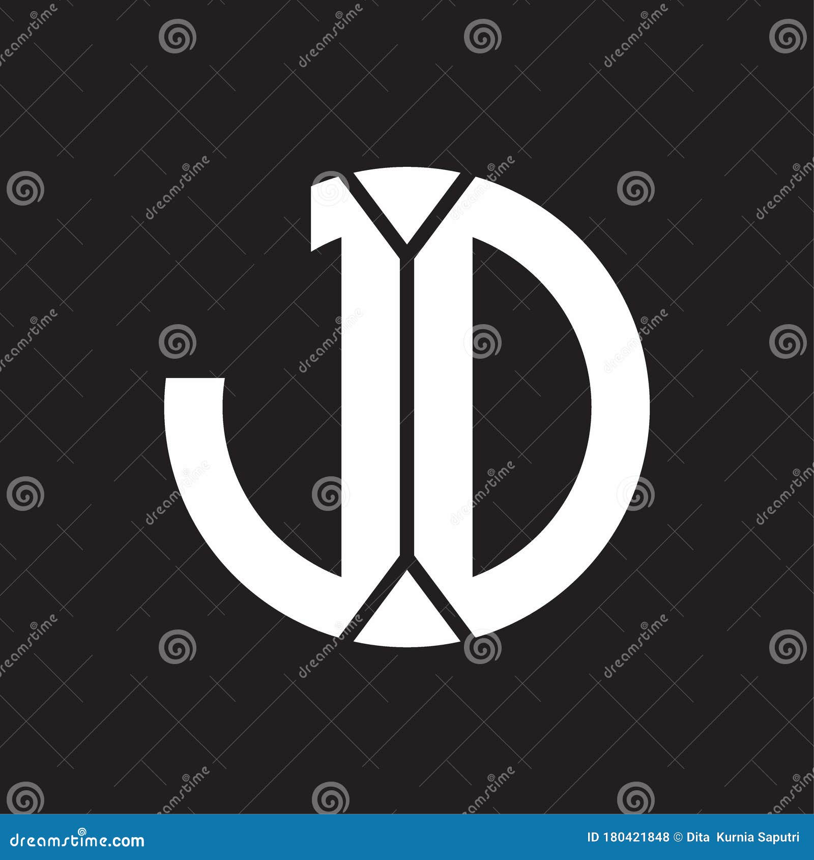 JD Logo Monogram with Piece Circle Ribbon Style Stock Vector ...