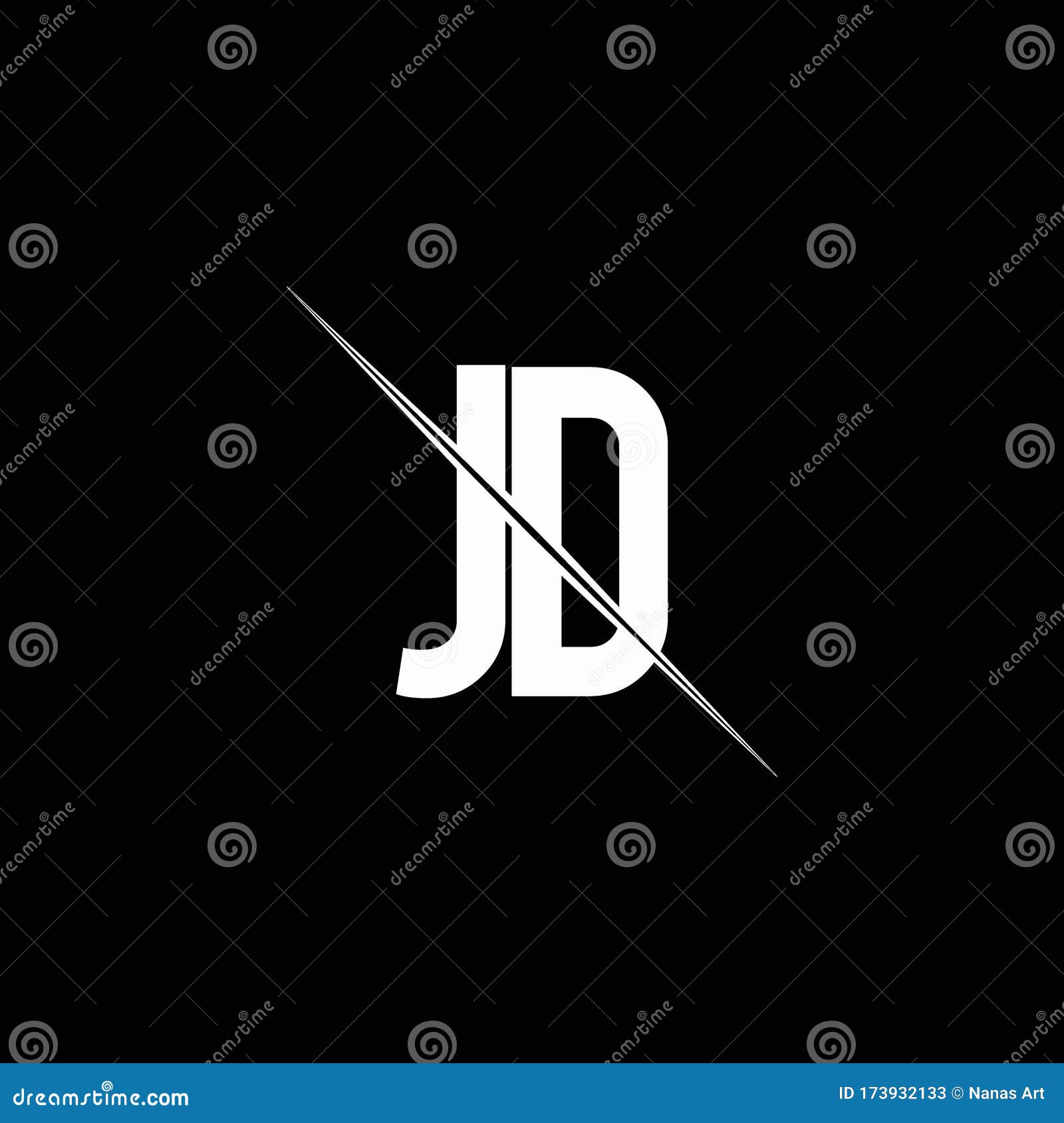 JD Logo Monogram with Slash Style Design Template Stock Vector ...